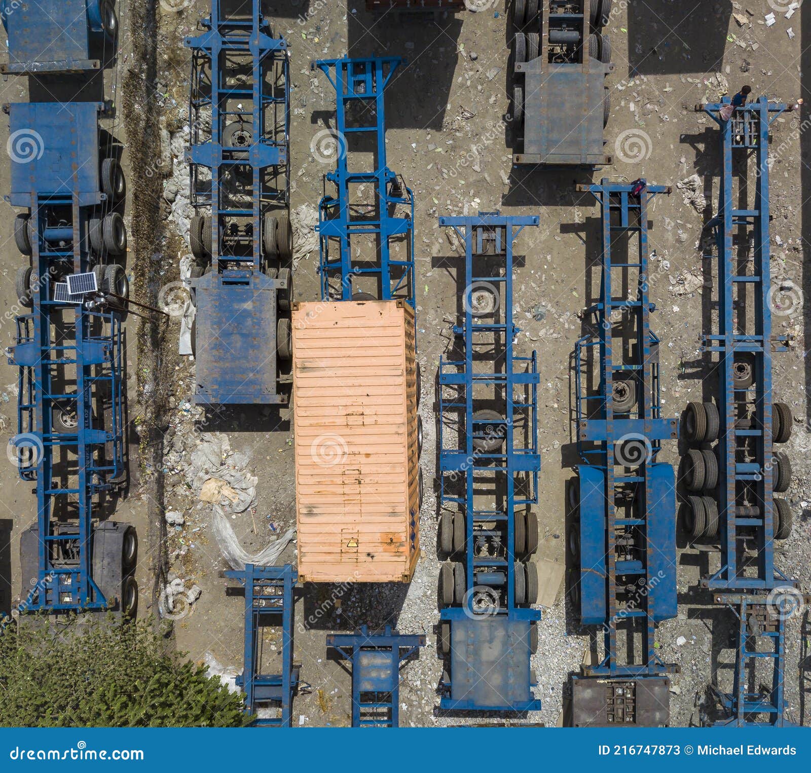 Empty Flatbed Semi Stock Photo | CartoonDealer.com #79874202