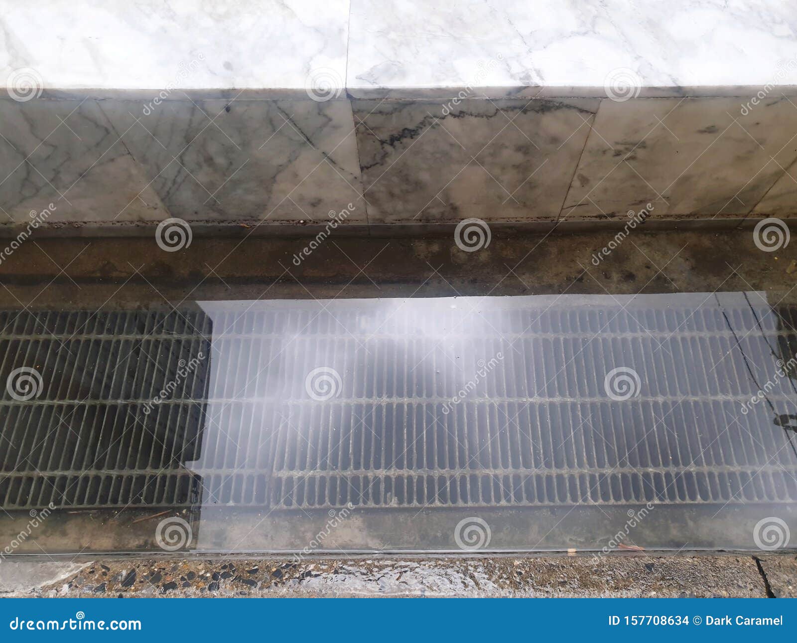 Top View of Flooding Trapped on Drains Stock Photo - Image of drains ...