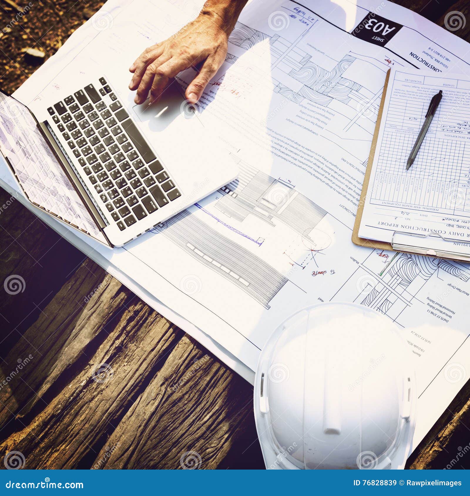 Top View Floor Plan Construction Concept Stock Image - Image of male ...