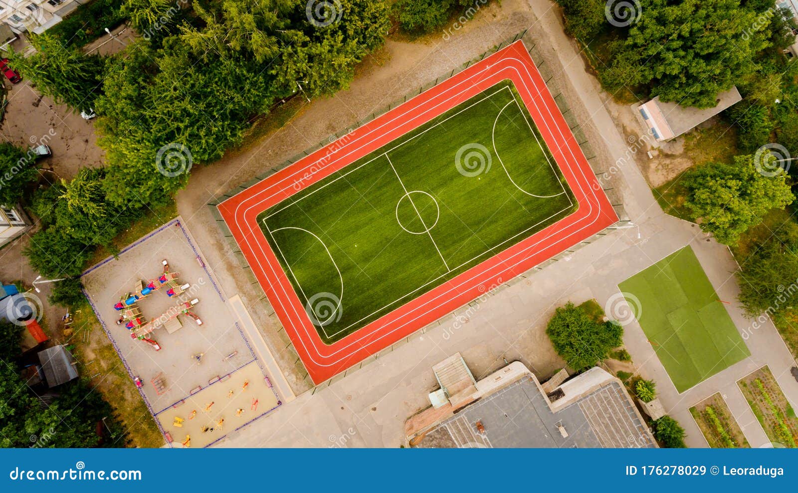 Top View of the Football Field. Stock Image - Image of field, goal ...