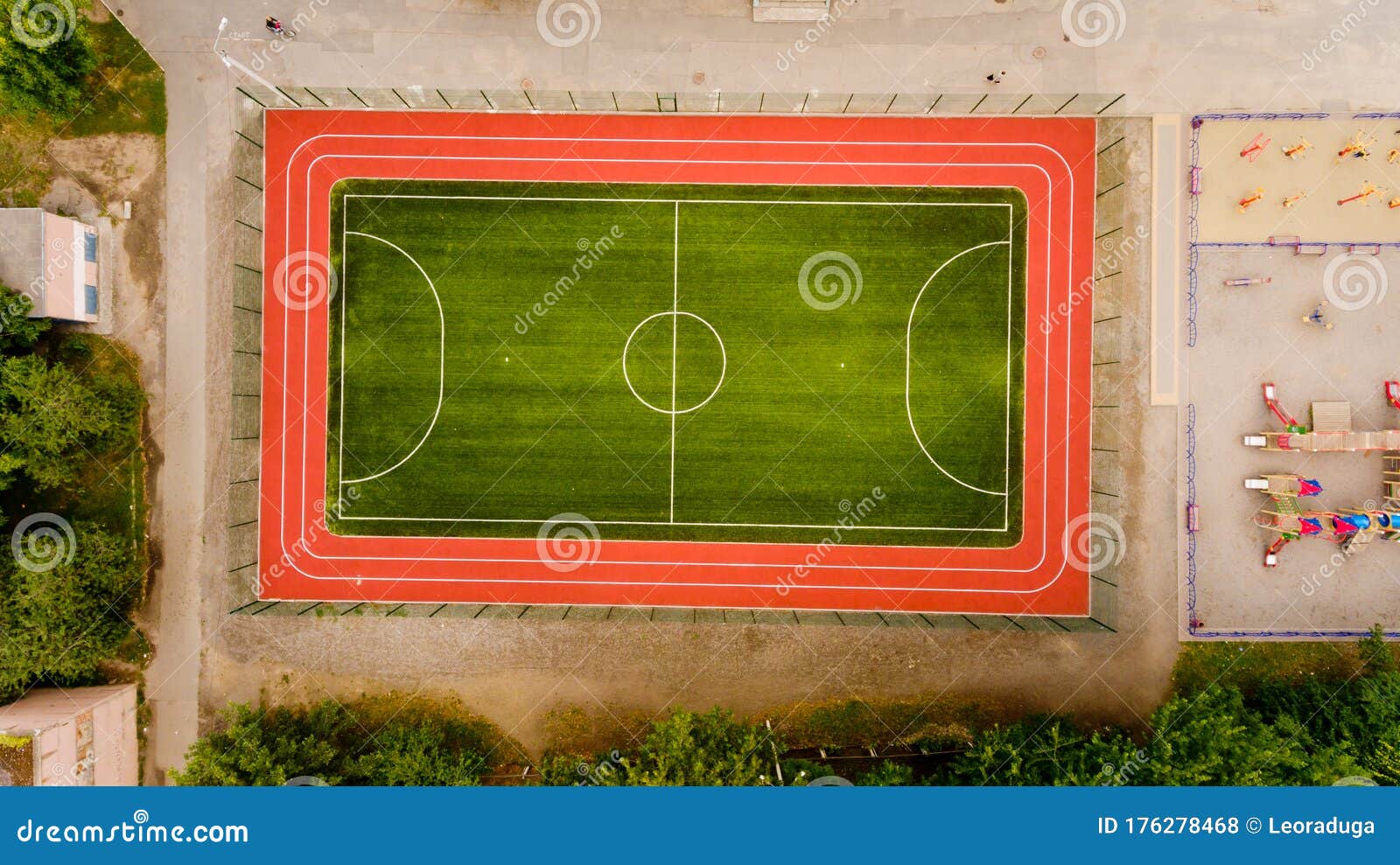 Top View of the Football Field. Stock Photo - Image of light, aerial ...