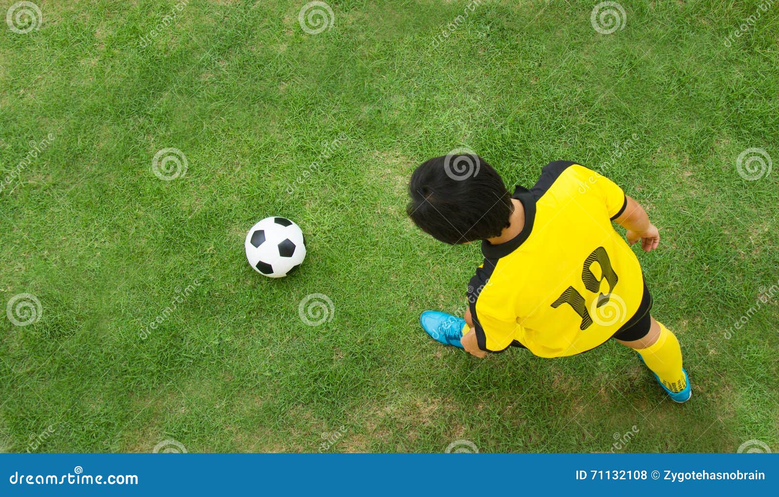 Top View of Football Player. Stock Photo - Image of athletic, field ...