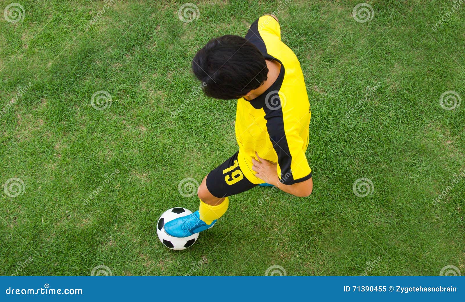 Top View of Football Player. Stock Image - Image of outdoors, adult ...