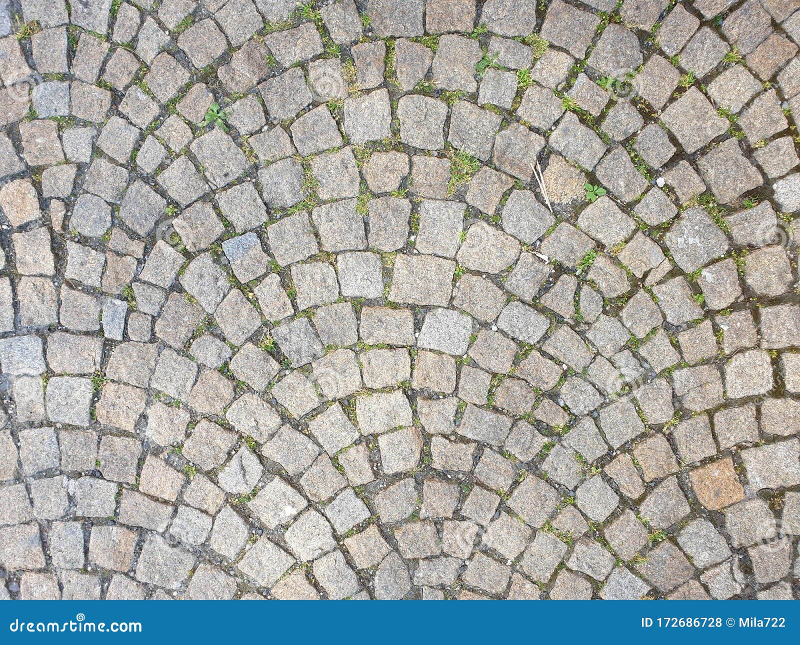 Top View of Footpath Tiles. Cobble Eath Tone Stone Arrange As Wave ...