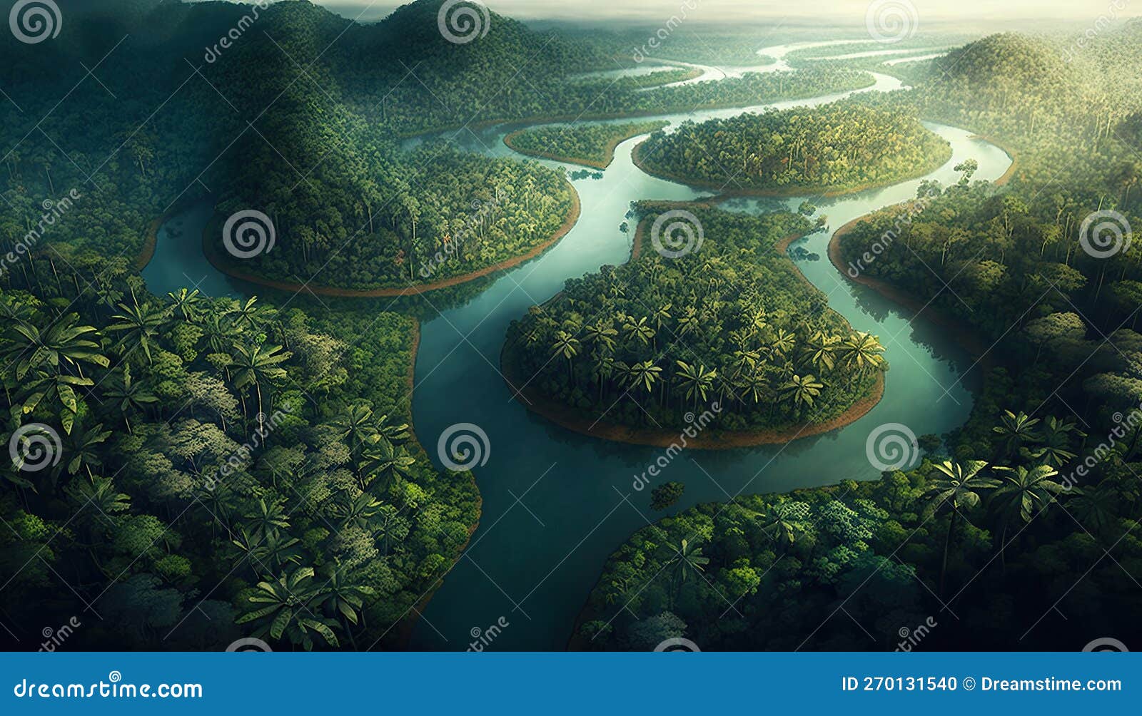 Top View Forest Illustration by Generative AI Stock Illustration ...
