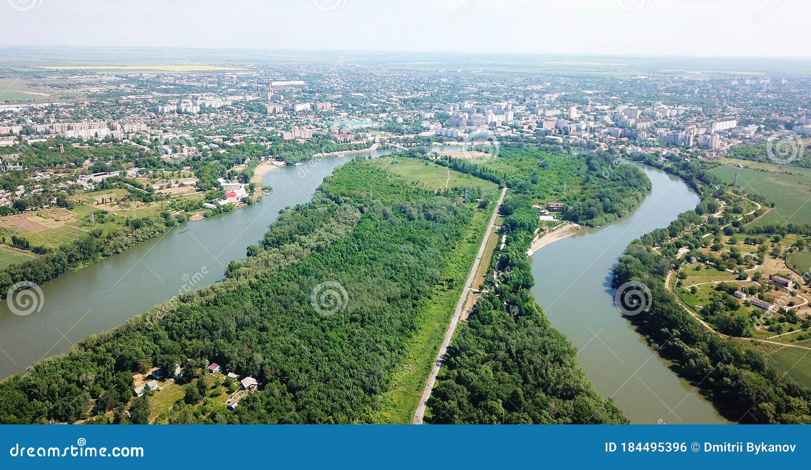 Top View of the Forest and River Stock Photo - Image of panorama ...