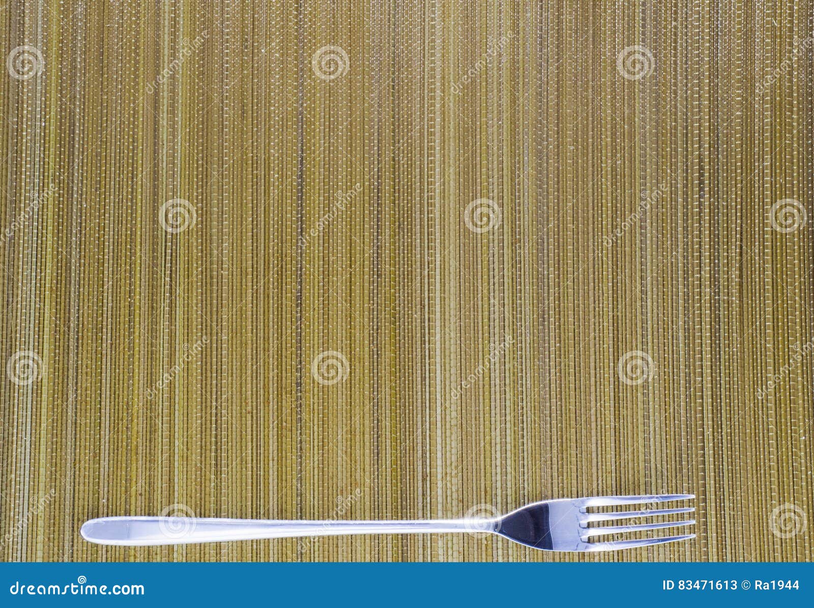 Top View of Fork and Mat on White Background. Stock Image - Image of ...