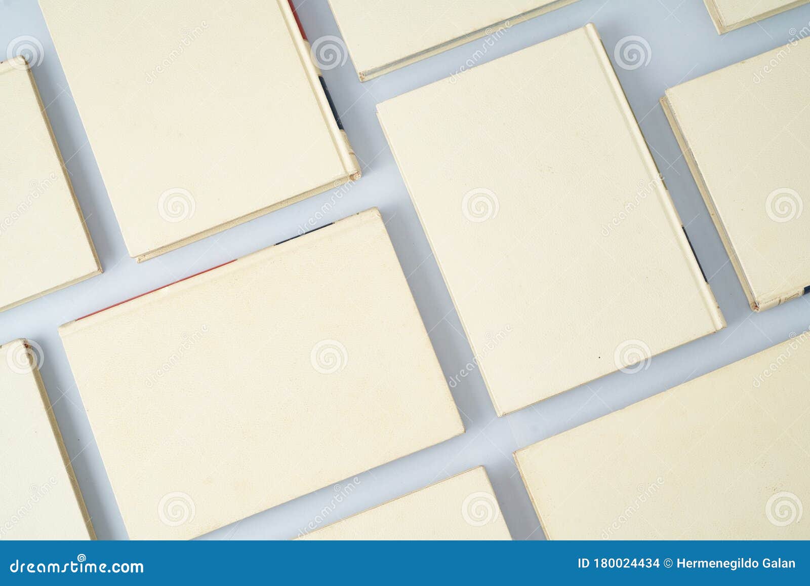 Top View of a Formation of Books Forming a Diagonal Grid Stock Photo ...