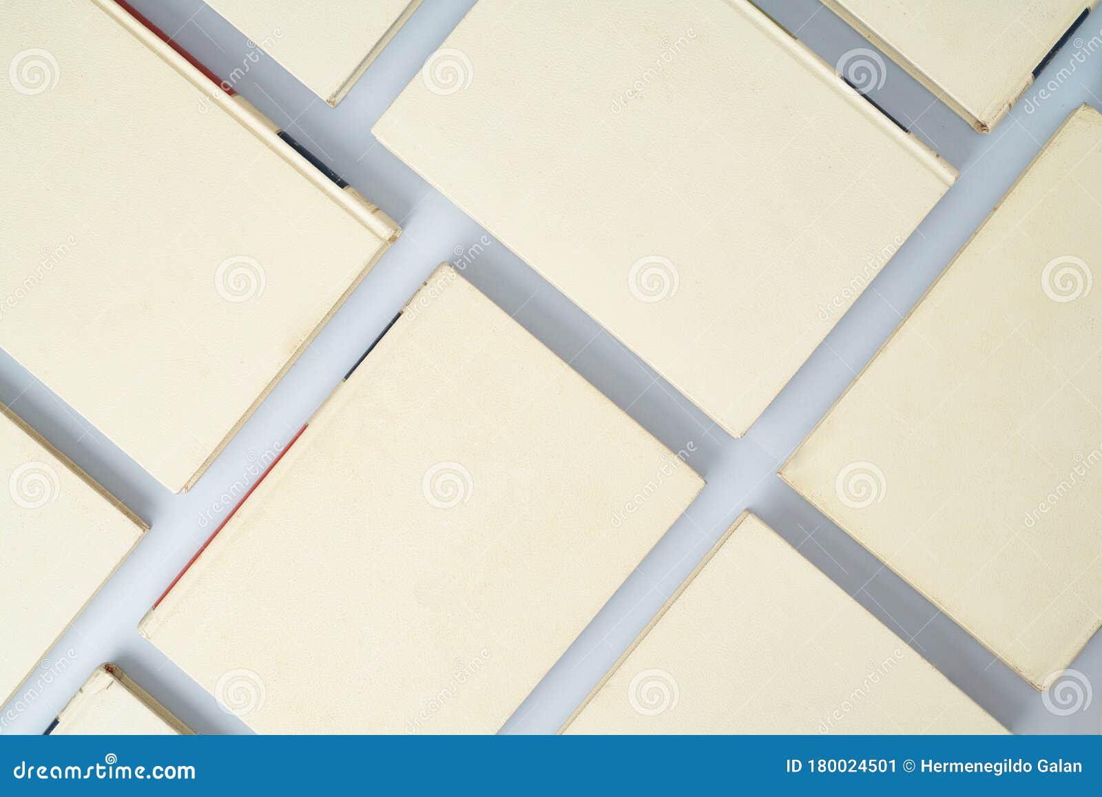 Top View of a Formation of Books Forming a Diagonal Grid Stock Image ...
