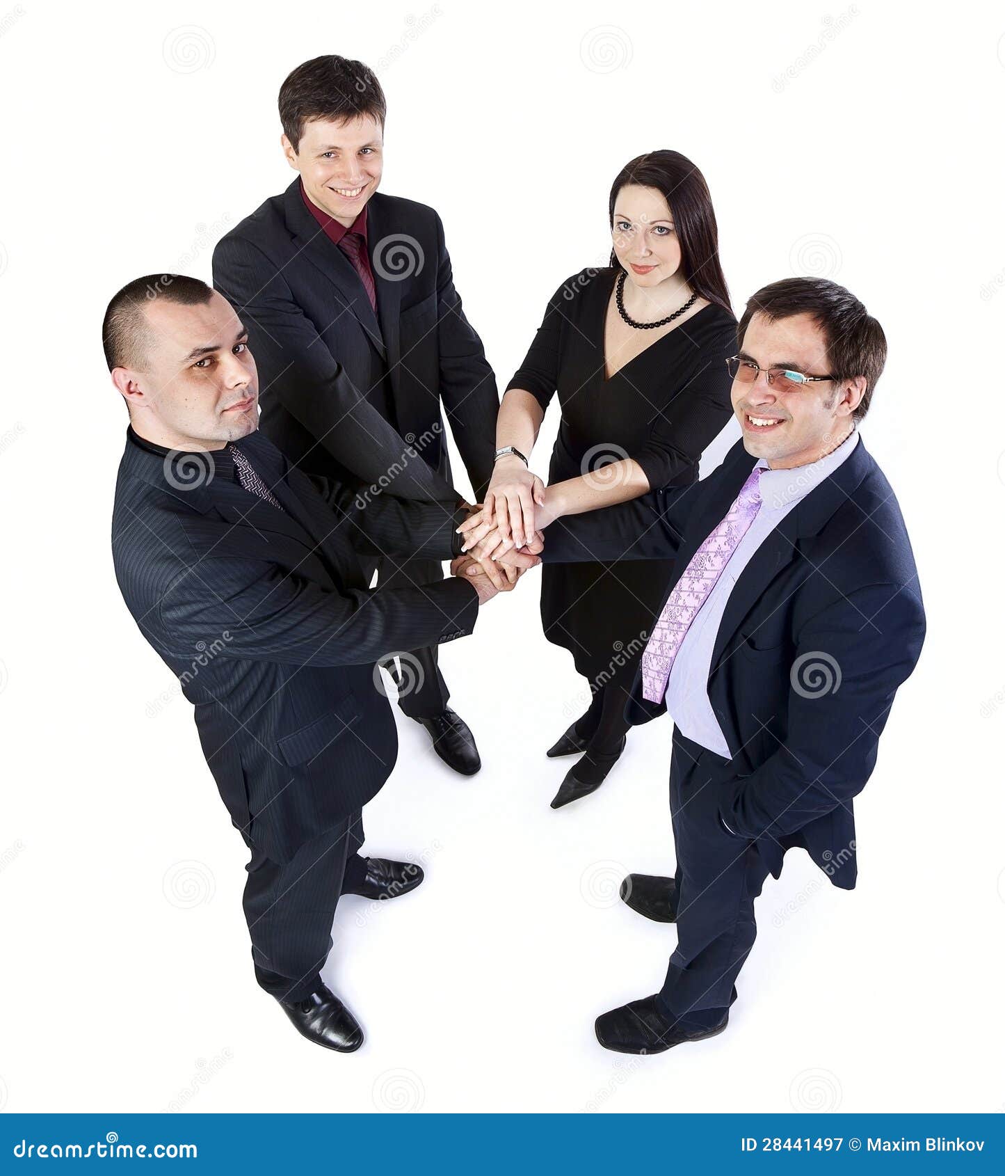 Top View of Four Business People Stock Image - Image of corporate ...