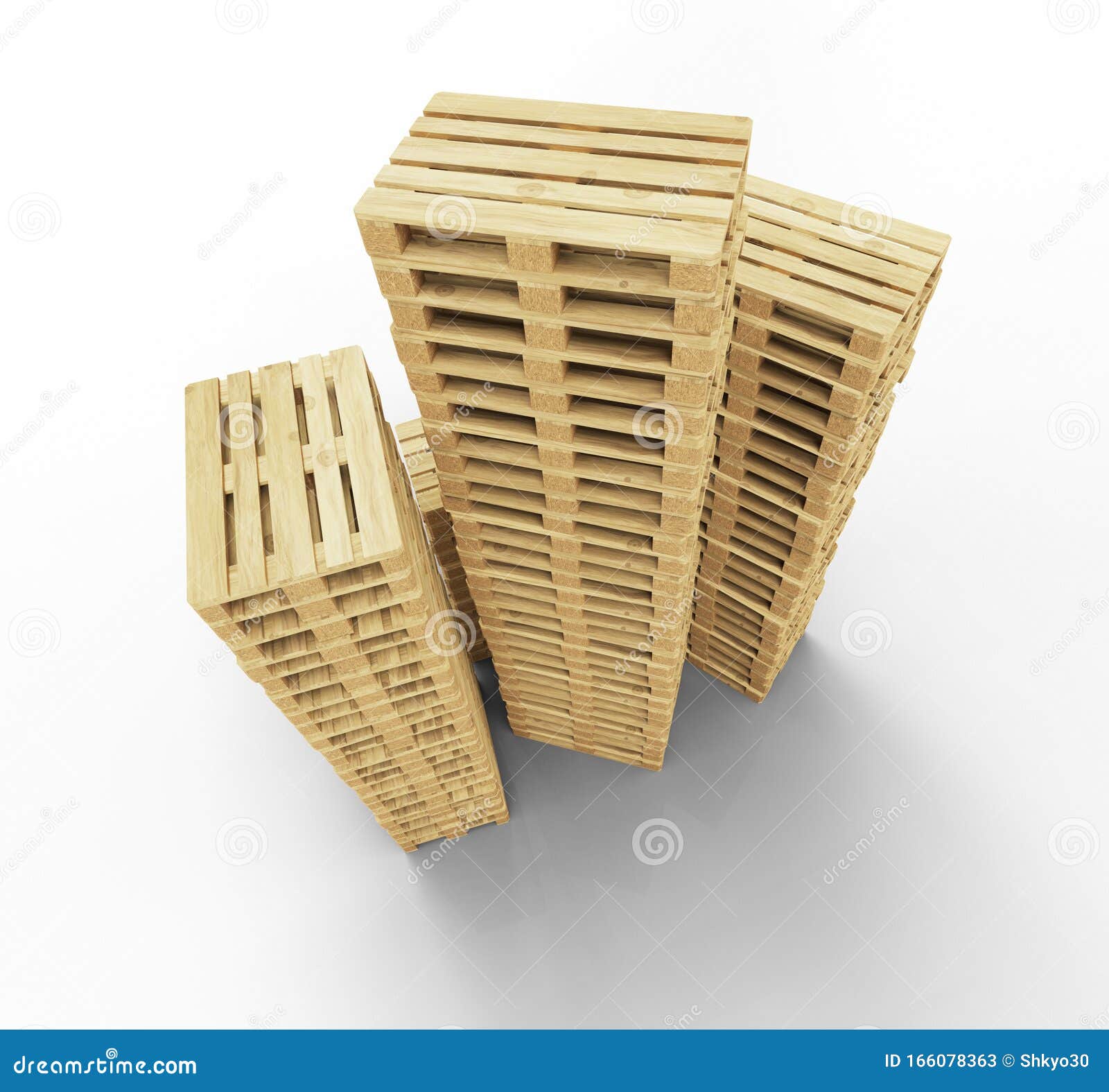 Top View of Four High Wood Pallets Heaps Stock Illustration ...