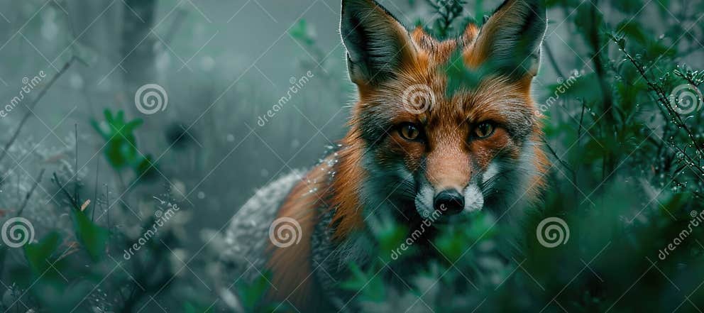 Top View of a Fox Stalking Prey in the Forest Stock Photo - Image of ...