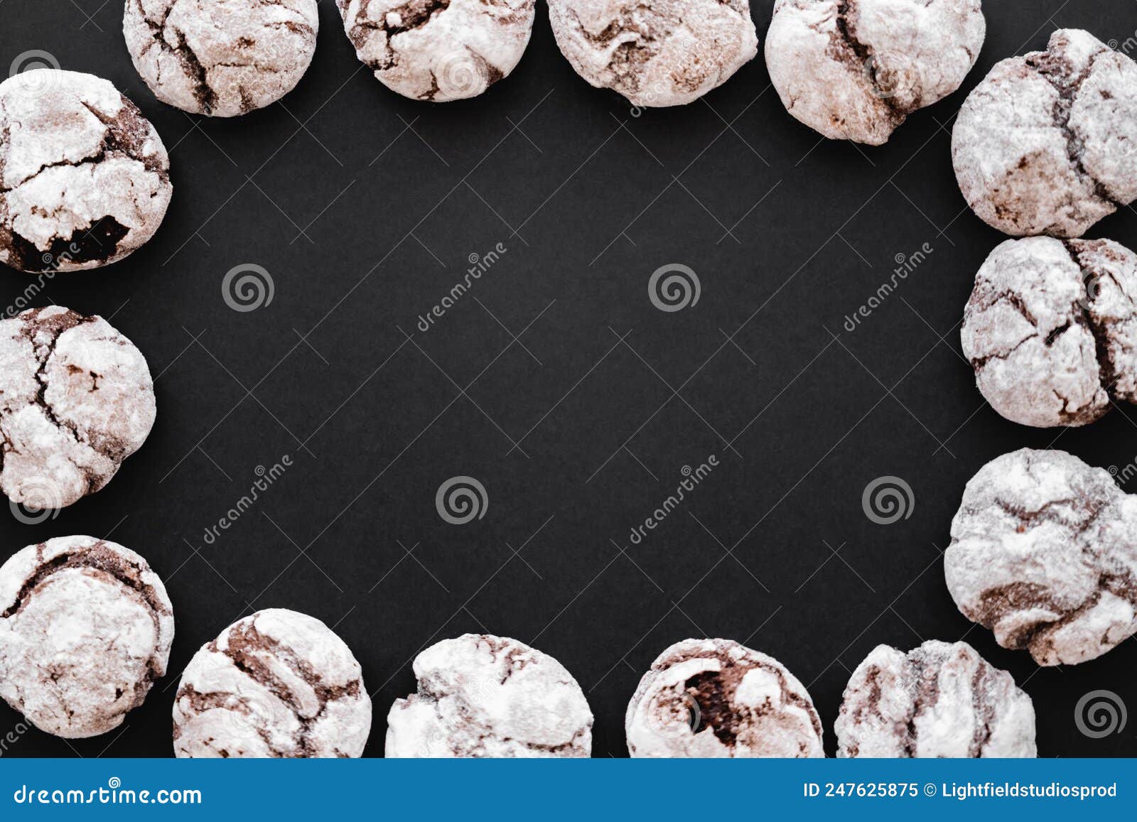 Top View of Frame from Biscuits Stock Image - Image of pastry, dark ...