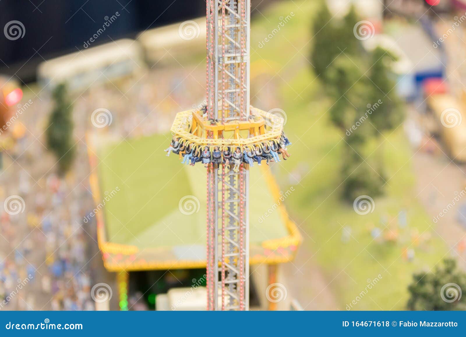Top View of the Free Fall Tower at the Funfair Editorial Stock Photo ...
