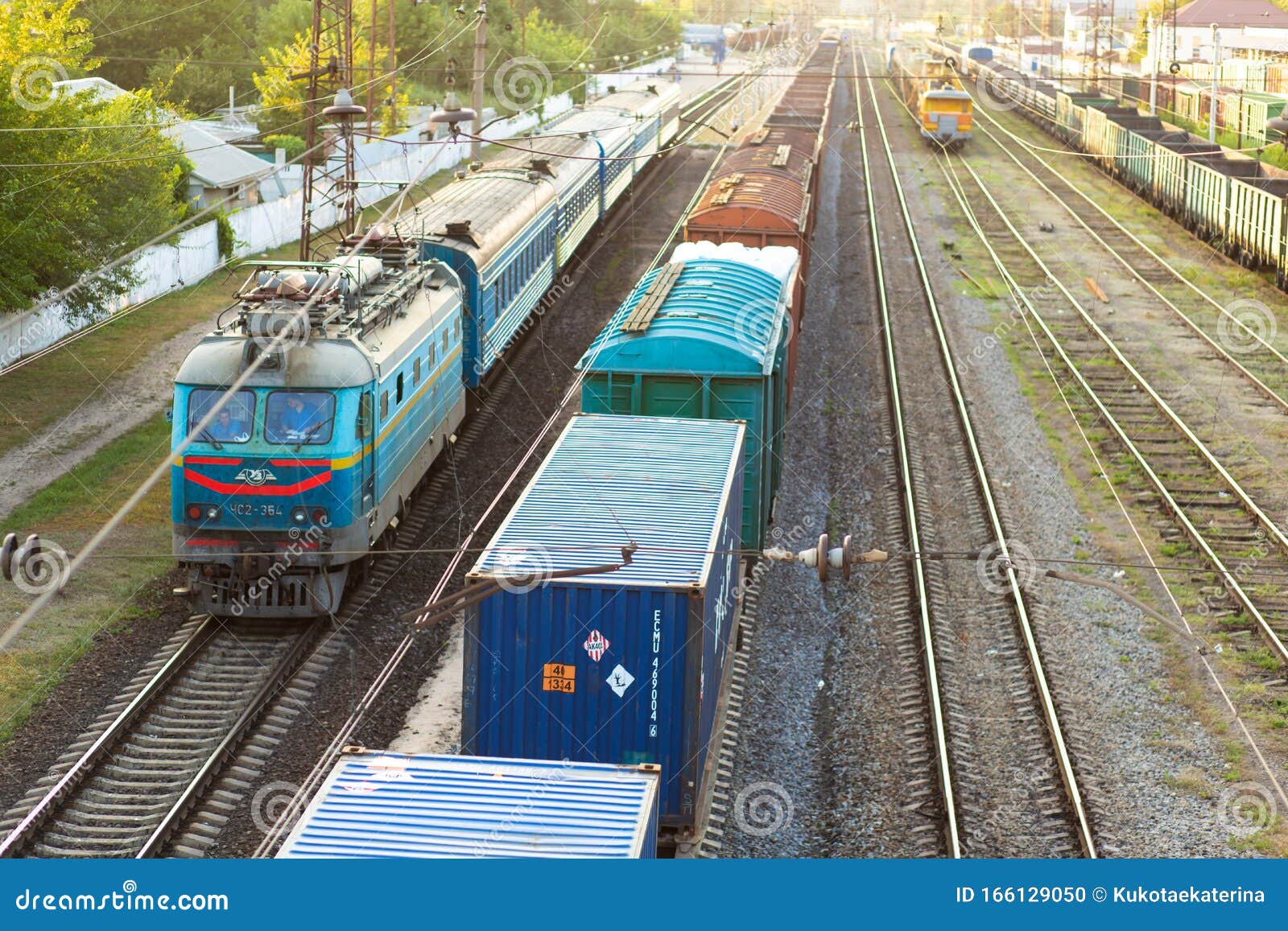 Top View Freight Train Transports Goods by Rail Editorial Image - Image ...