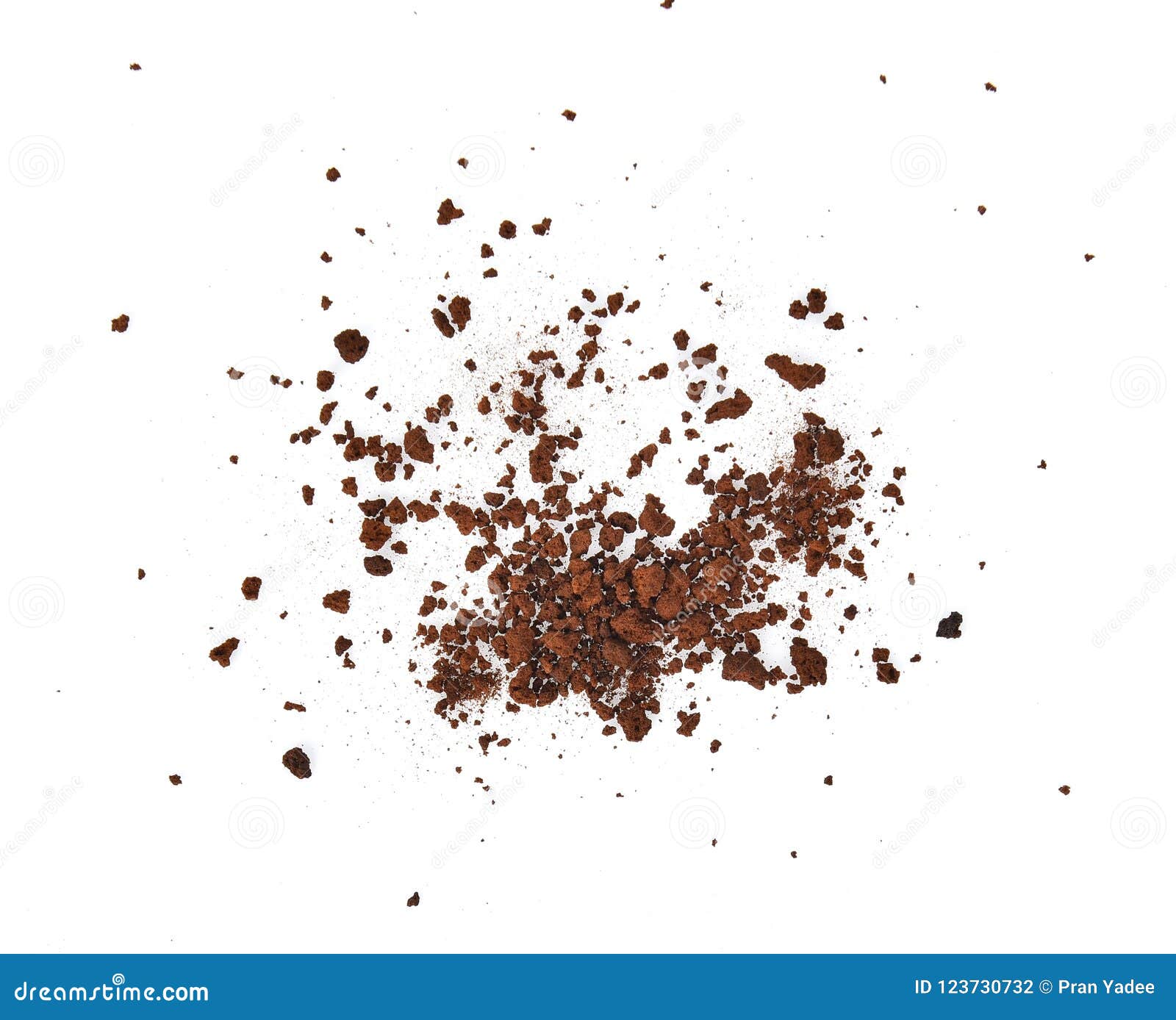 Top View of Fresh Coffee Powder on White Background Stock Photo - Image ...