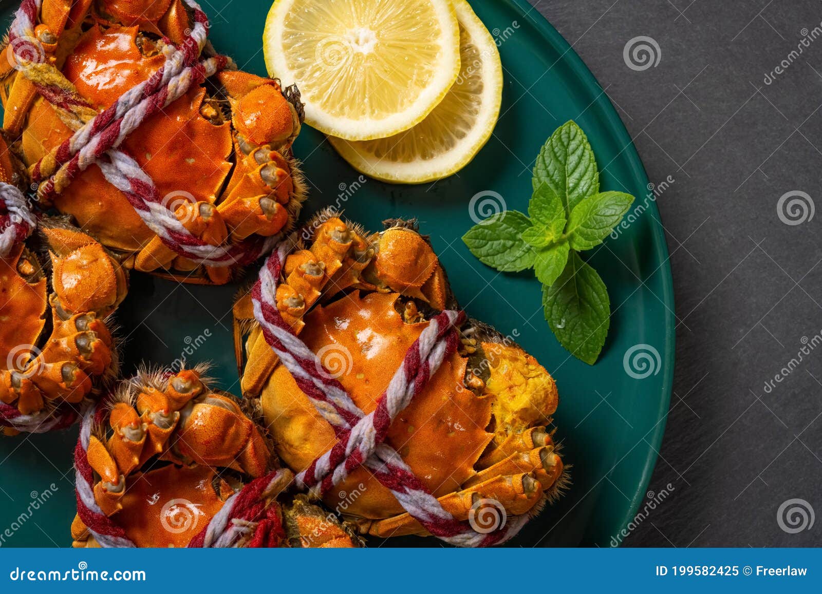 Fresh Cooked Crabs Horizontal Composition Stock Image - Image of ...