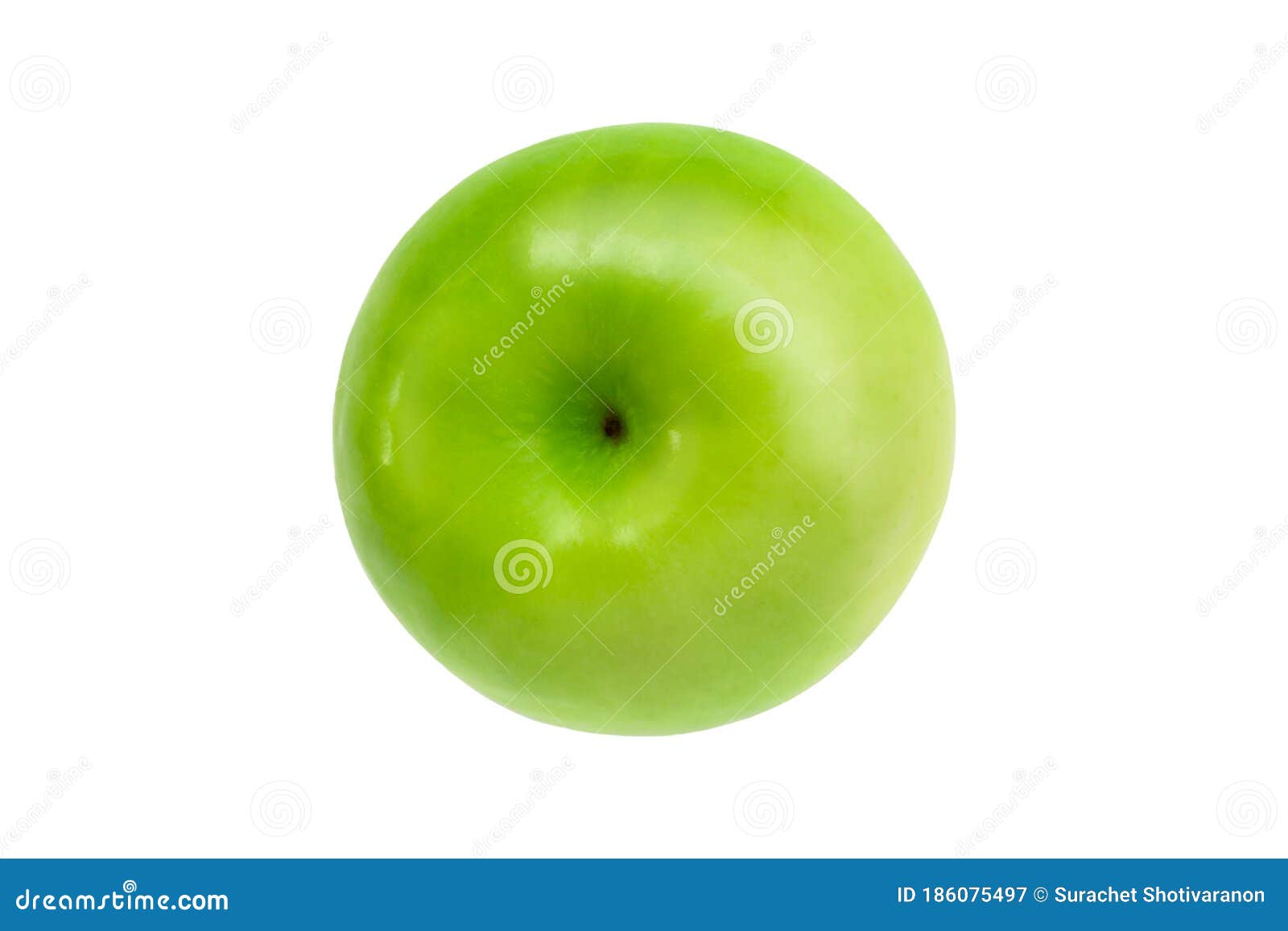 Top View Fresh Green Apple on Clear Solid and White Background in ...