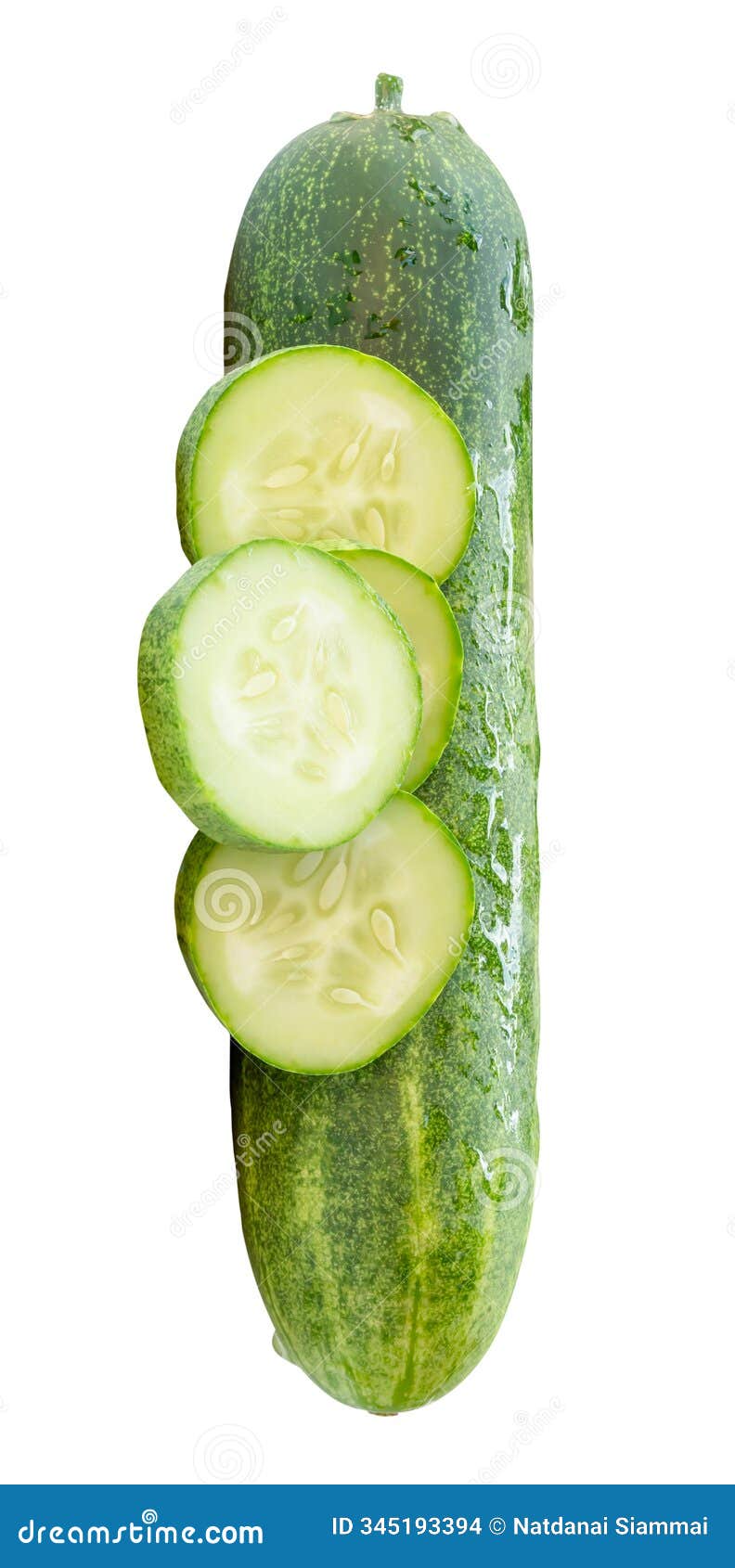 Top View of Fresh Green Cucumber with Slices in Circle Shape in Stack ...