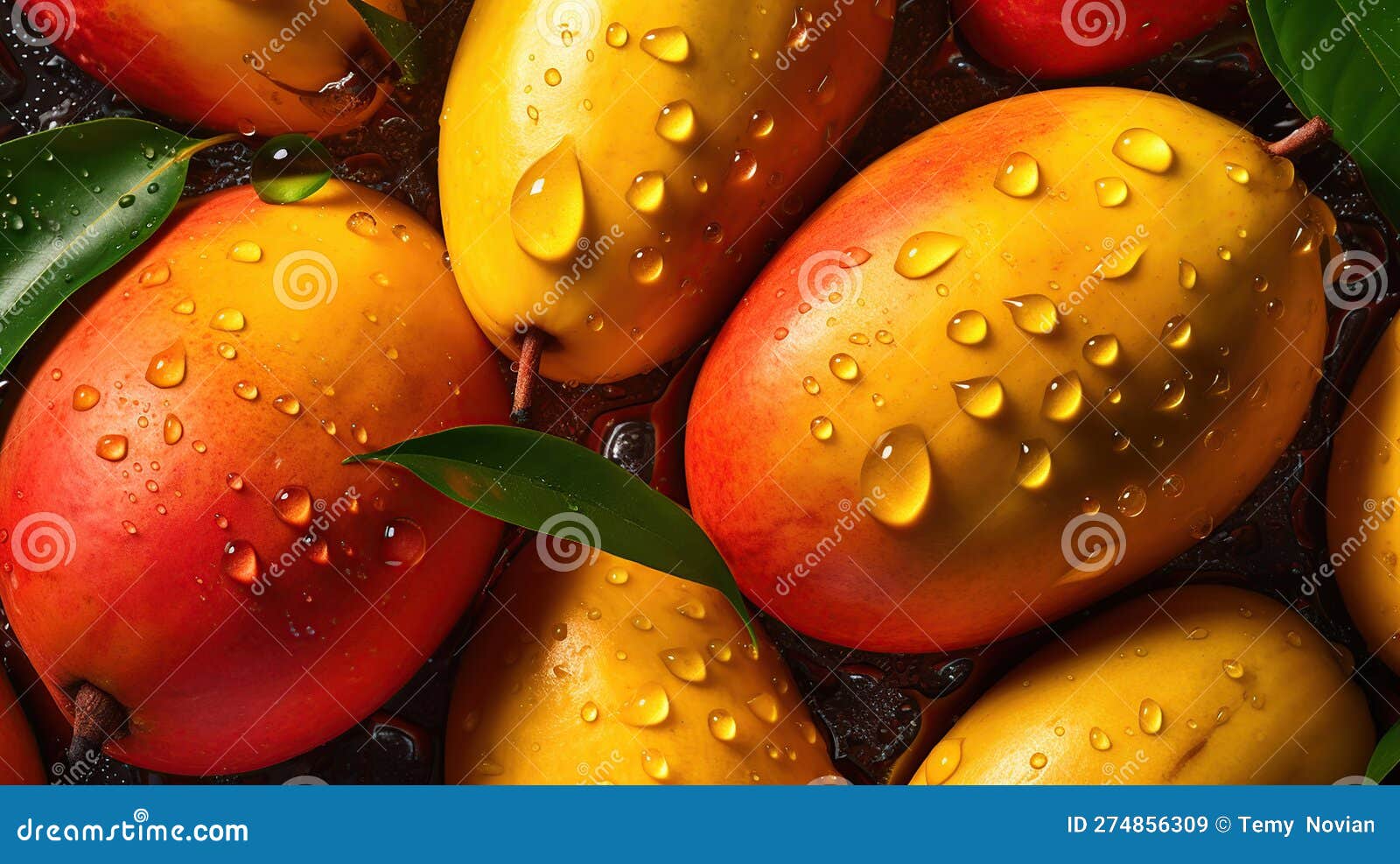 Top View of Fresh Mango on Dark Background. Generative AI Stock ...