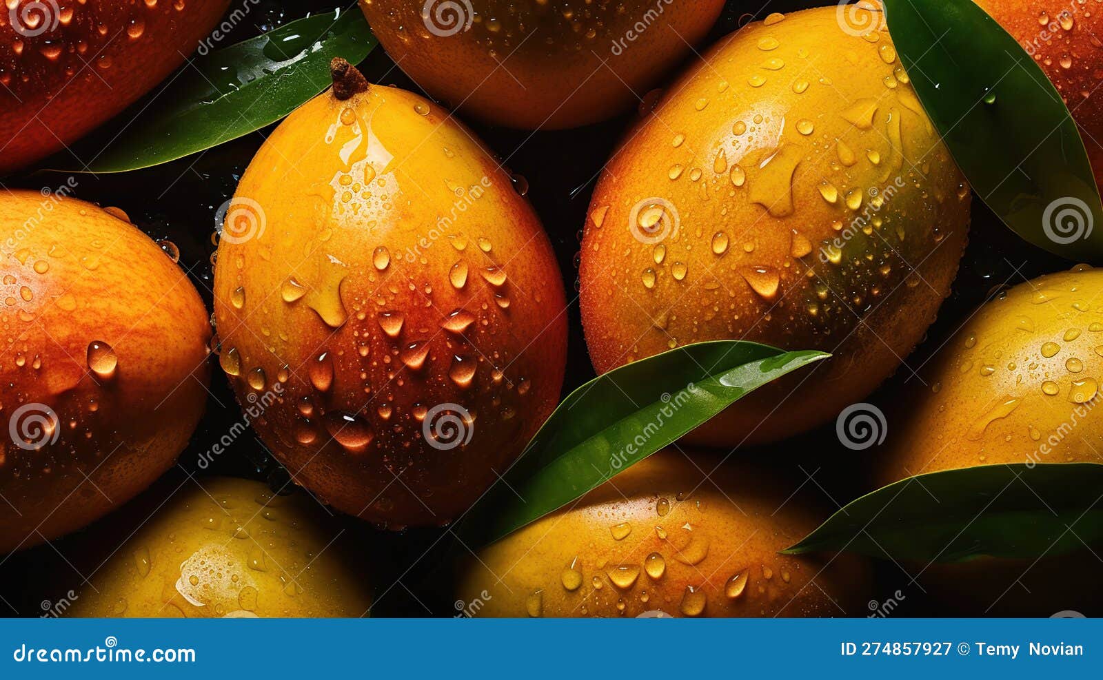 Top View of Fresh Mango on Dark Background. Generative AI Stock ...