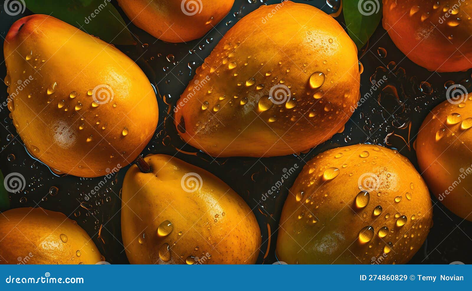 Top View of Fresh Mango on Dark Background. Generative AI Stock ...