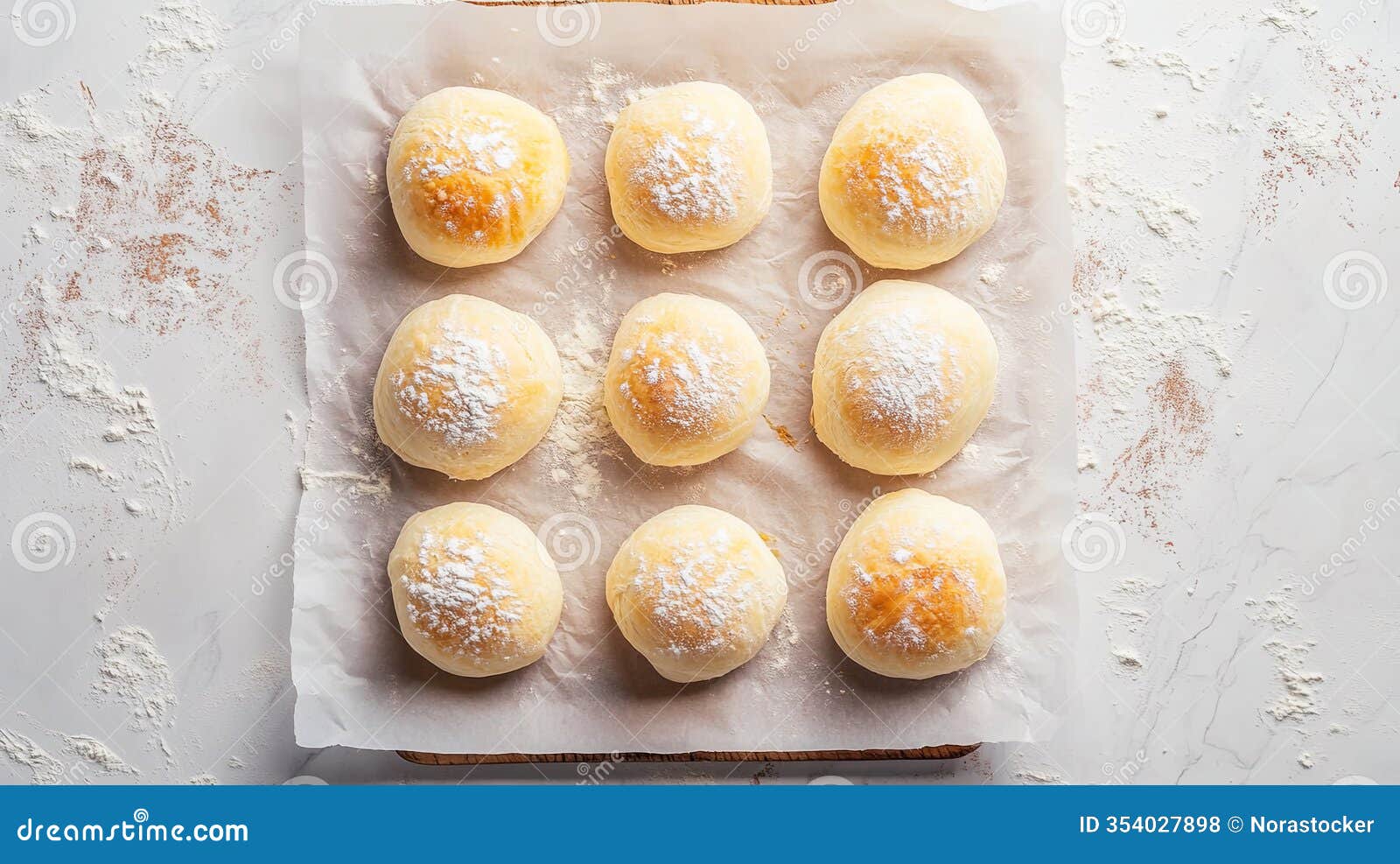 A Top View of Fresh Pastries on Parchment Paper with a Light Backdrop ...