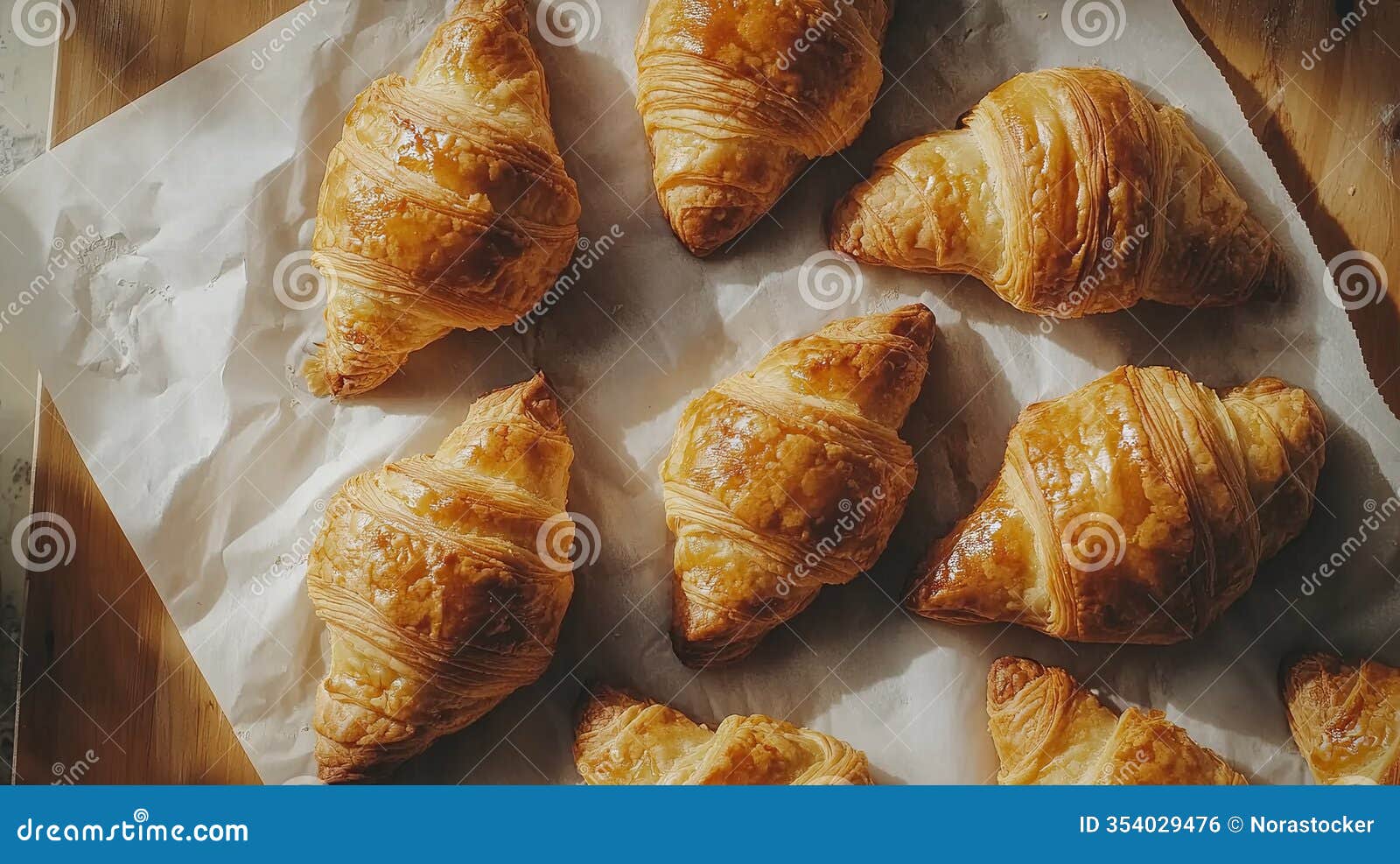 A Top View of Fresh Pastries on Parchment Paper with a Light Backdrop ...