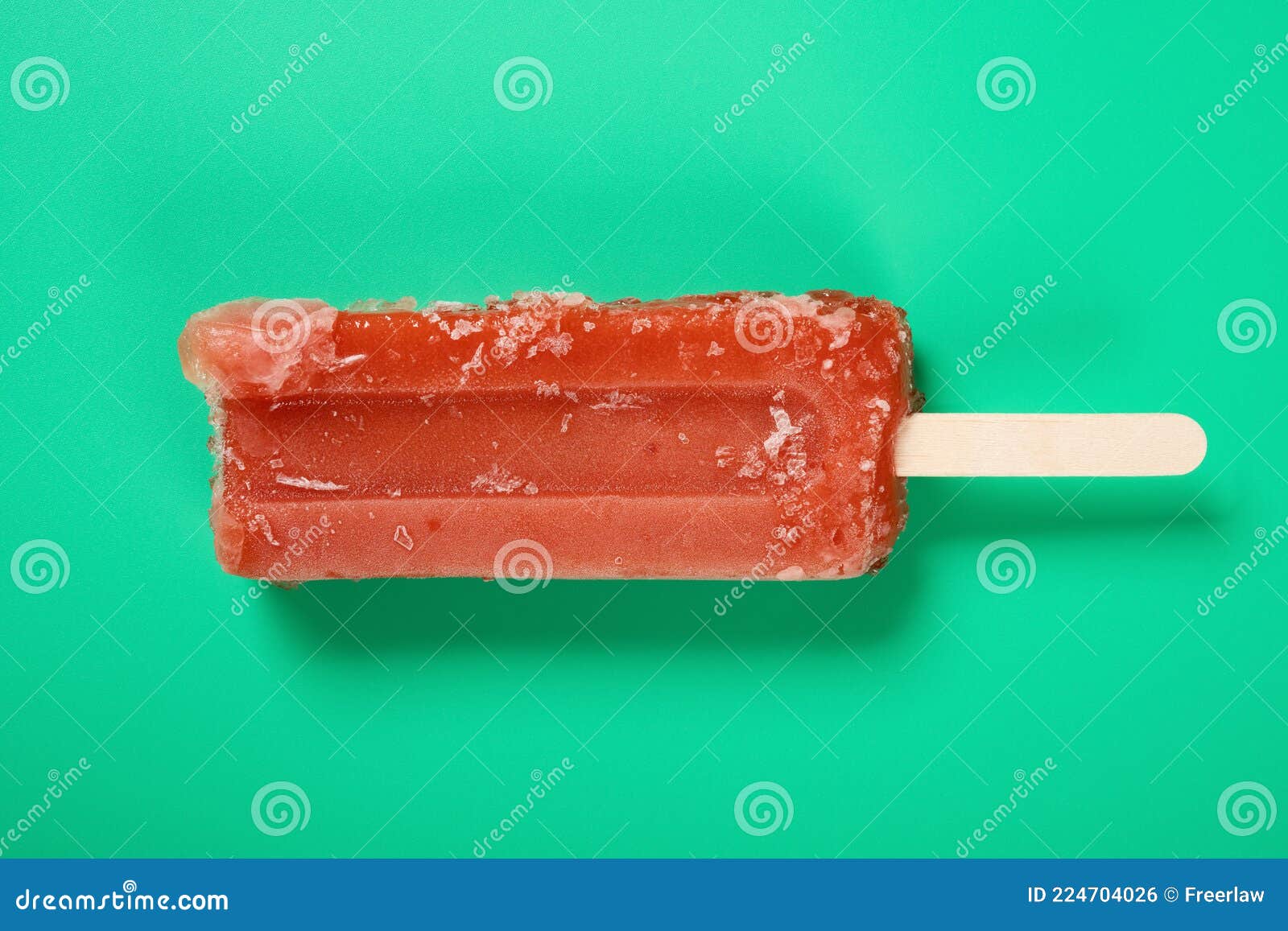 Fresh Red Popsicle on a Green Background Stock Photo - Image of syrup ...