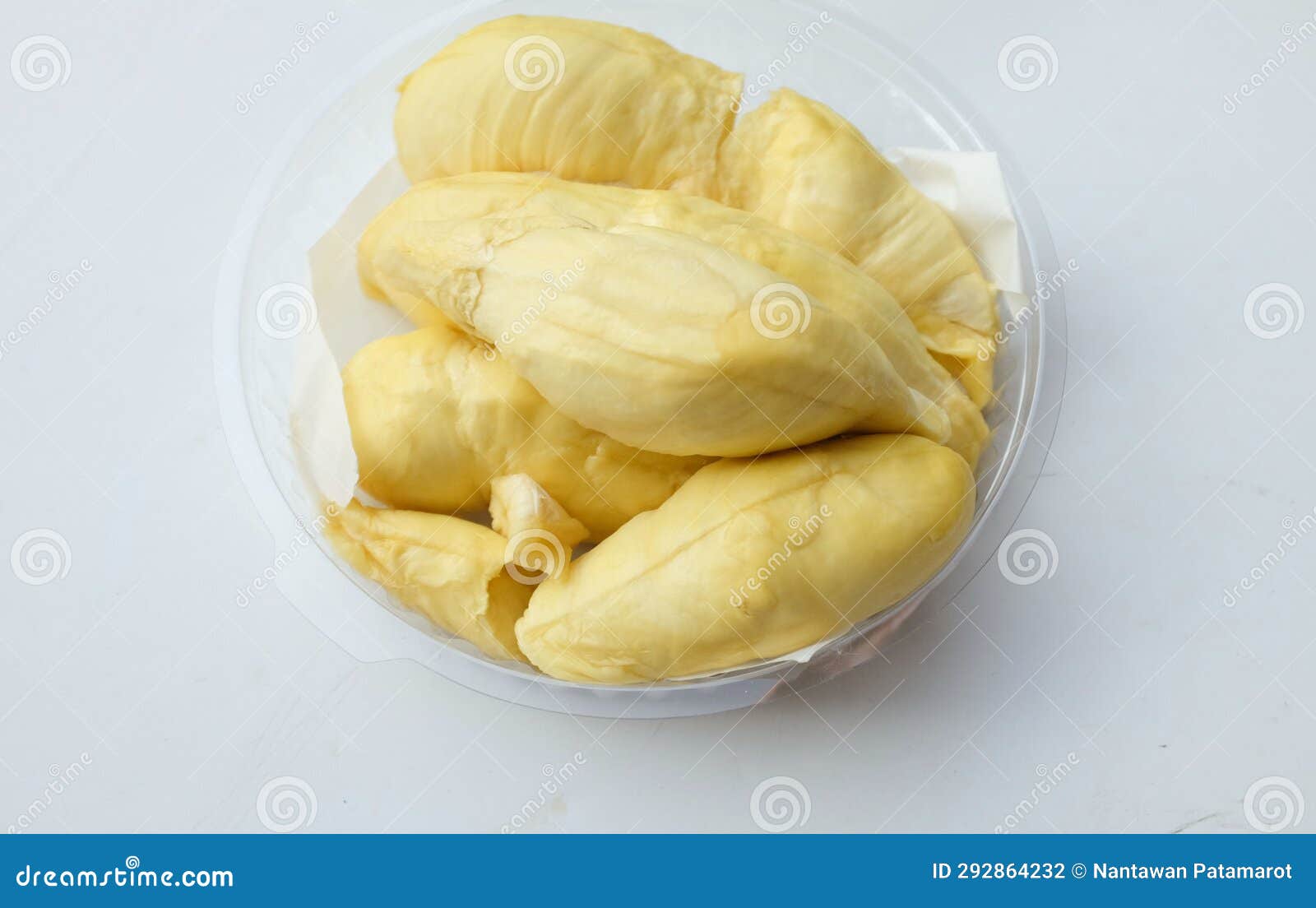 Top View a Fresh Ripe Durian Pulp in Packaging Clear Plastic Box ...