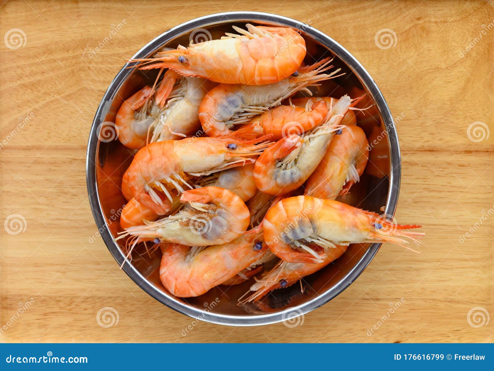 Top View Fresh Steamed Shrimp Stock Image - Image of crustacean, market ...