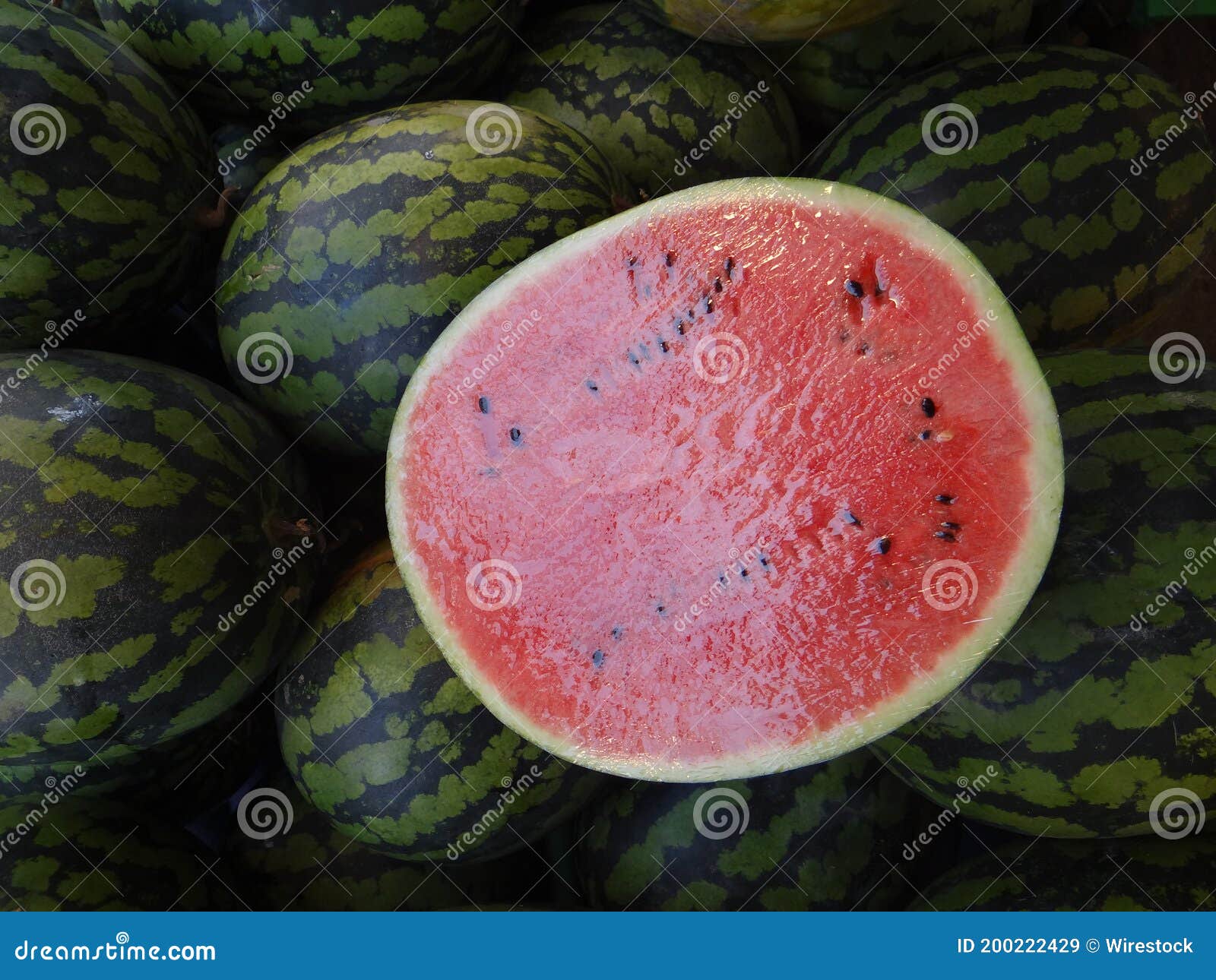 Top View of Fresh Watermelons Stock Image - Image of agriculture ...