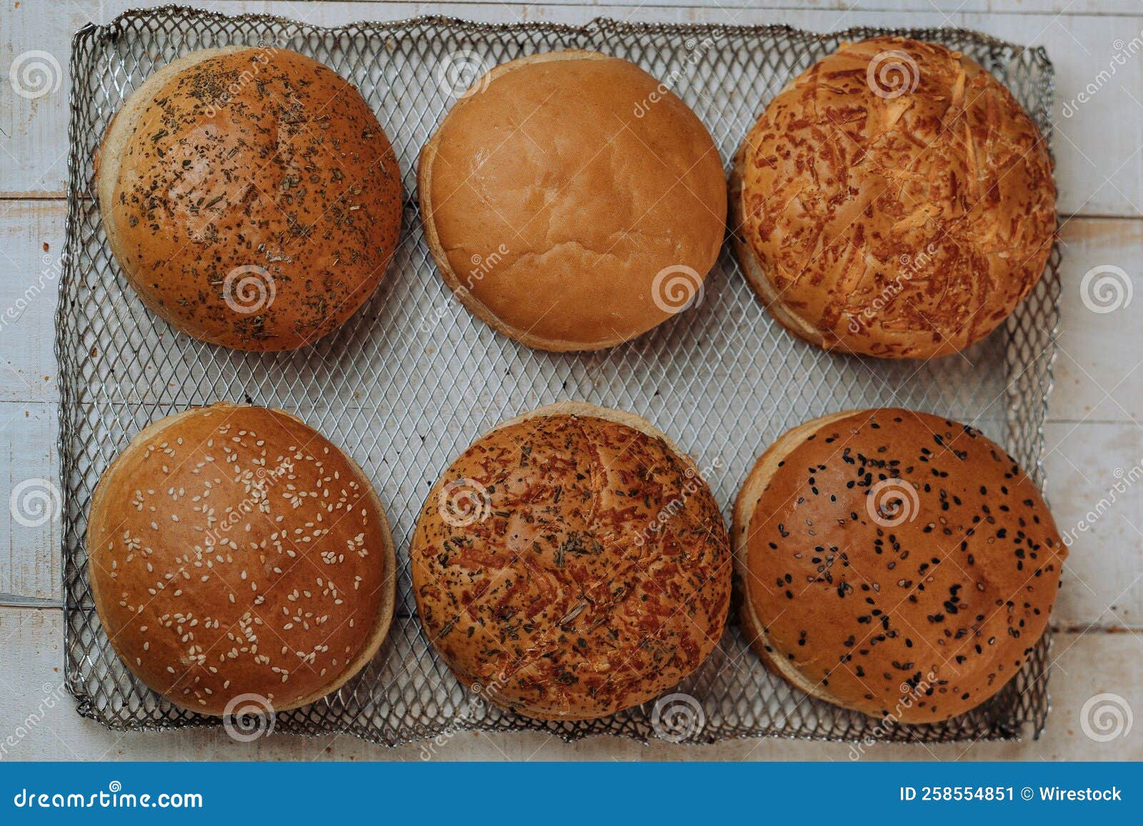 Top View of Freshly Baked Burger Buns Stock Image - Image of food ...