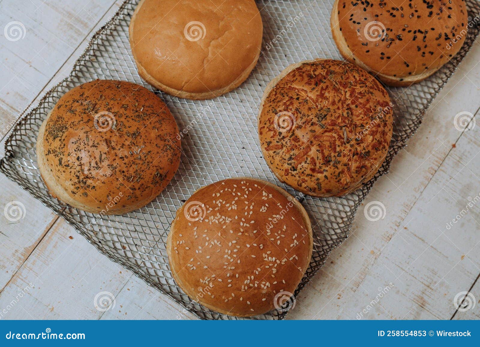 Top View of Freshly Baked Burger Buns Stock Image - Image of baked ...