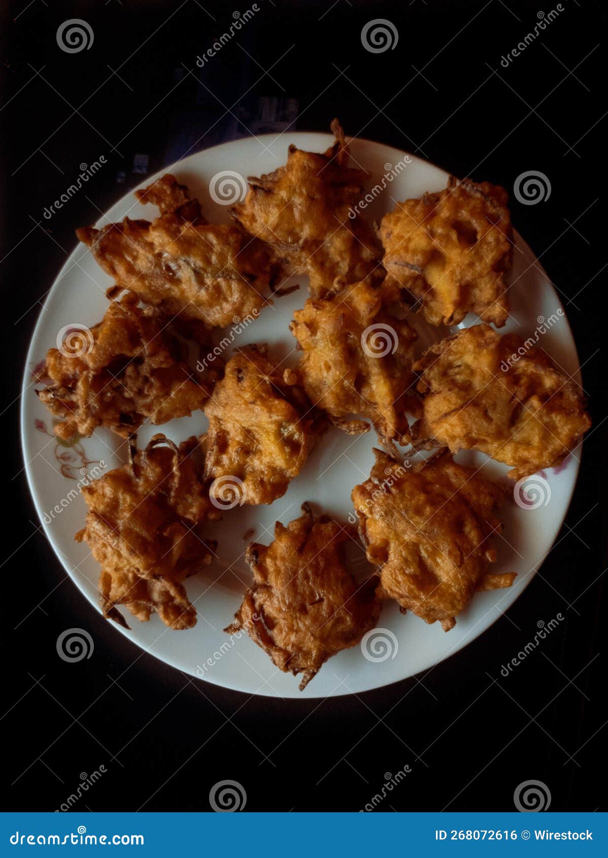 Top View of a Fried Chicken on a Plate Stock Photo - Image of table ...