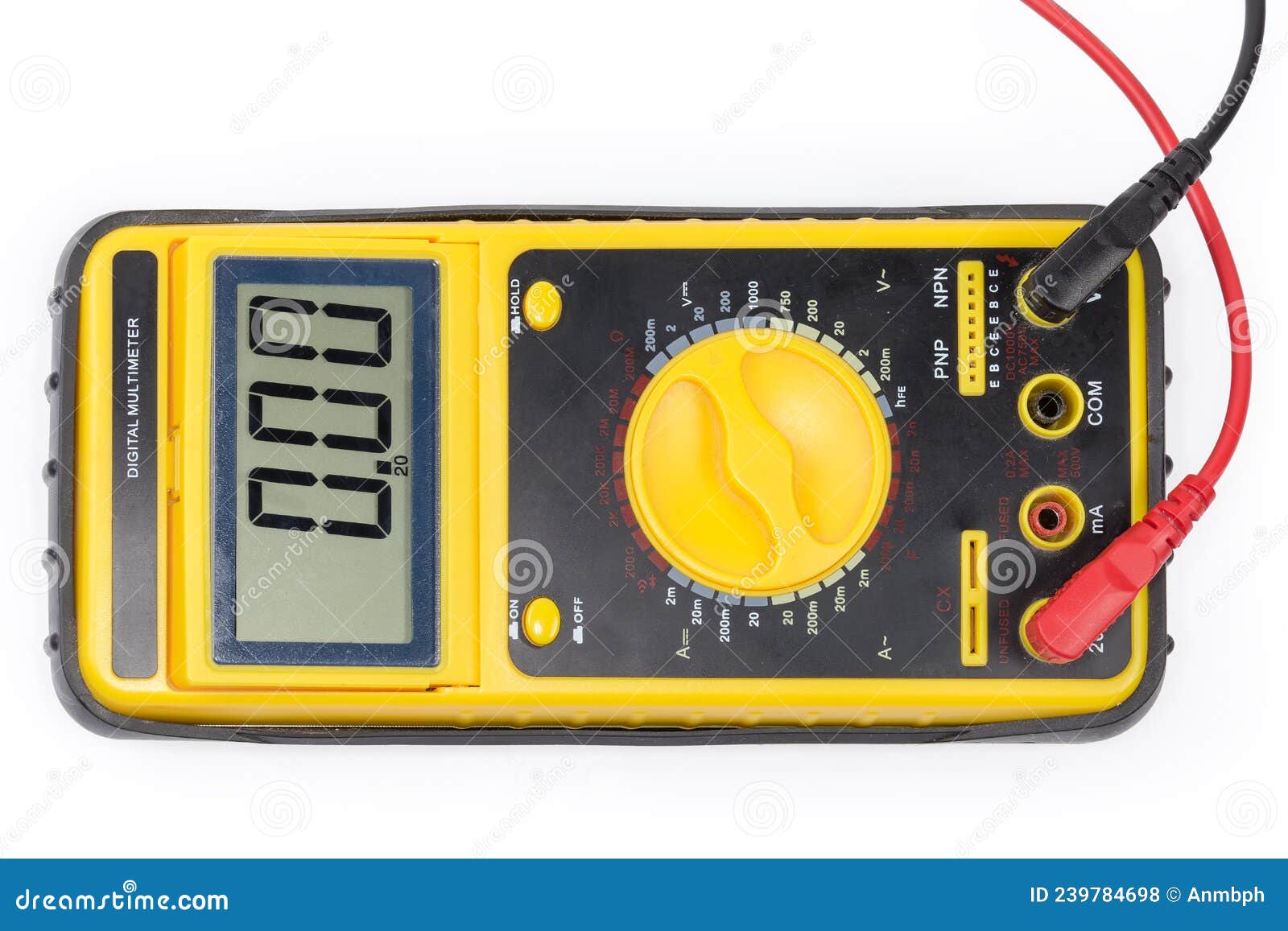 Top View of Front Panel of Modern Universal Digital Multimeter Stock ...