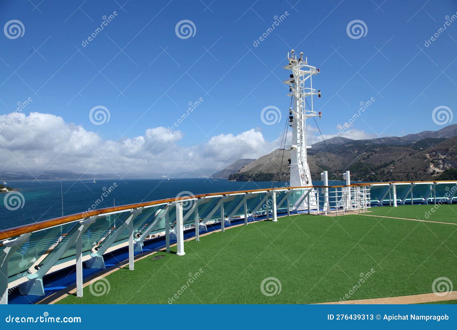 Top View from the Front of the Ship. Stock Image - Image of blue, ship ...
