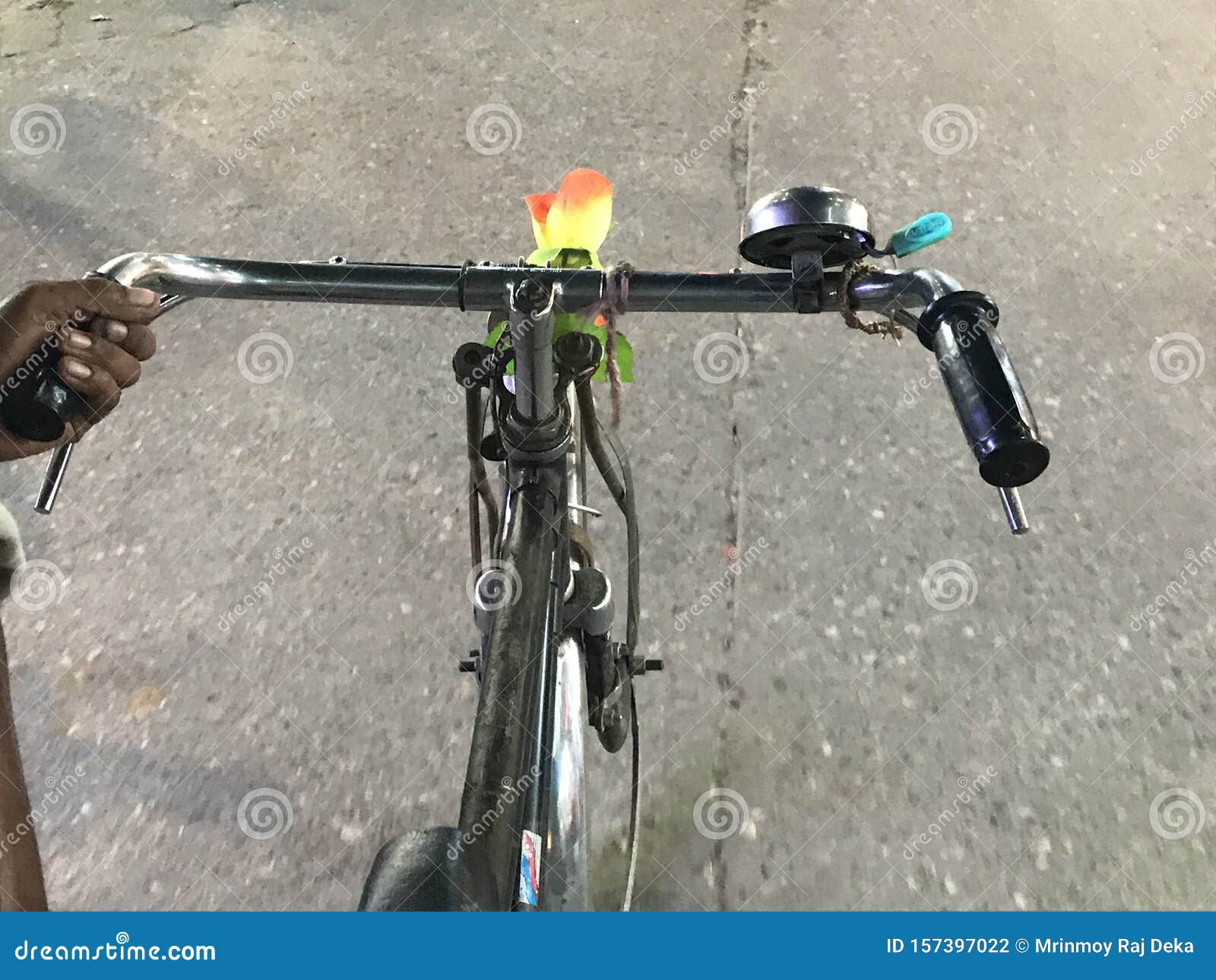 Top View of Front Side of a Bicycle. Stock Photo - Image of short ...