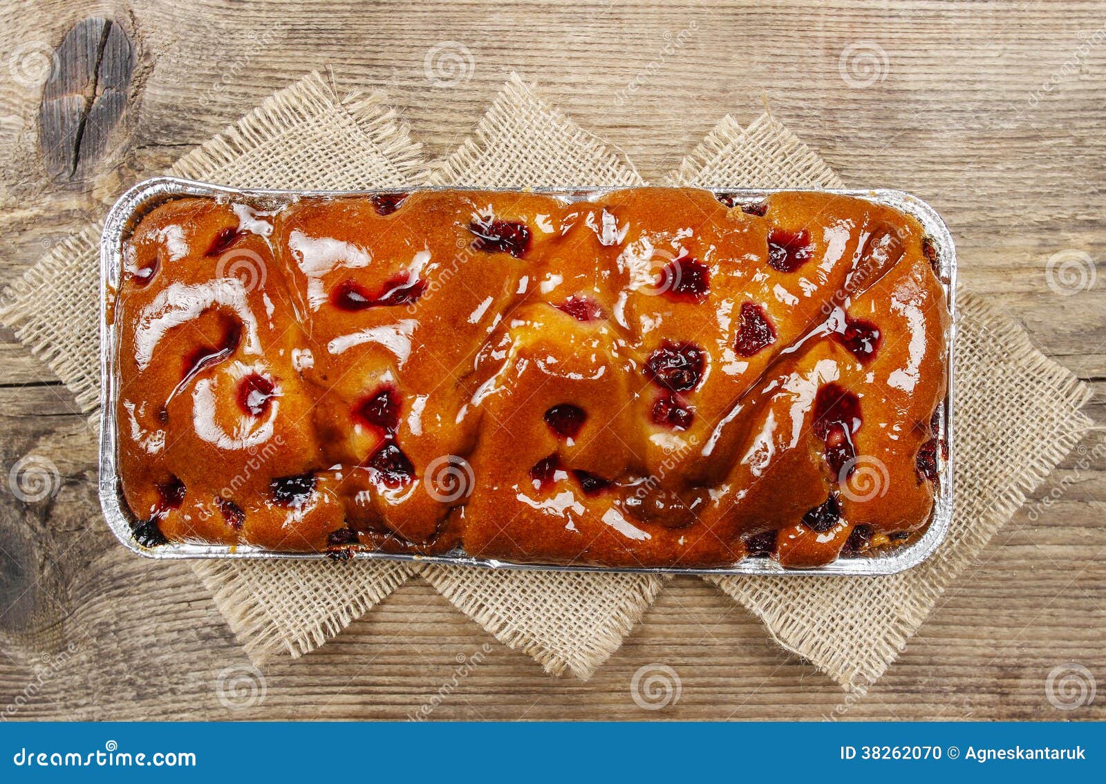 Top View of Fruit Cake in Rectangular Pan Stock Photo - Image of cake ...