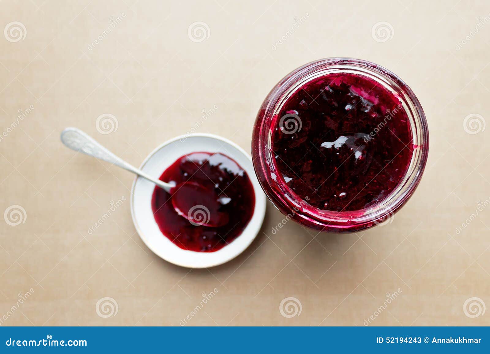 Top View of Fruity Jam in a Jar Stock Image - Image of open, breakfast ...