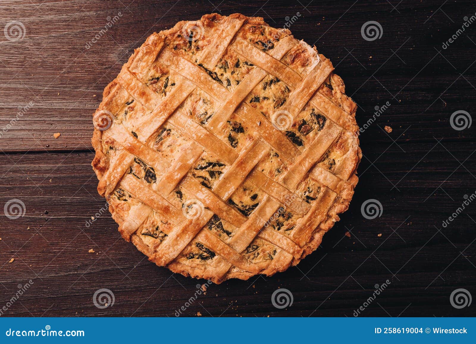 Top View of a Full Lattice Pie on a Dark Table Stock Photo - Image of ...