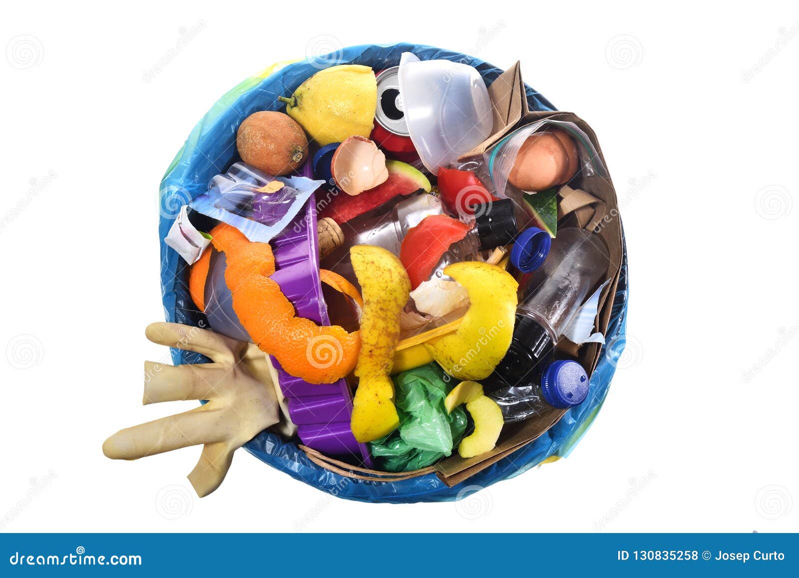 Top View of a Garbage Can on White Stock Photo - Image of environment ...