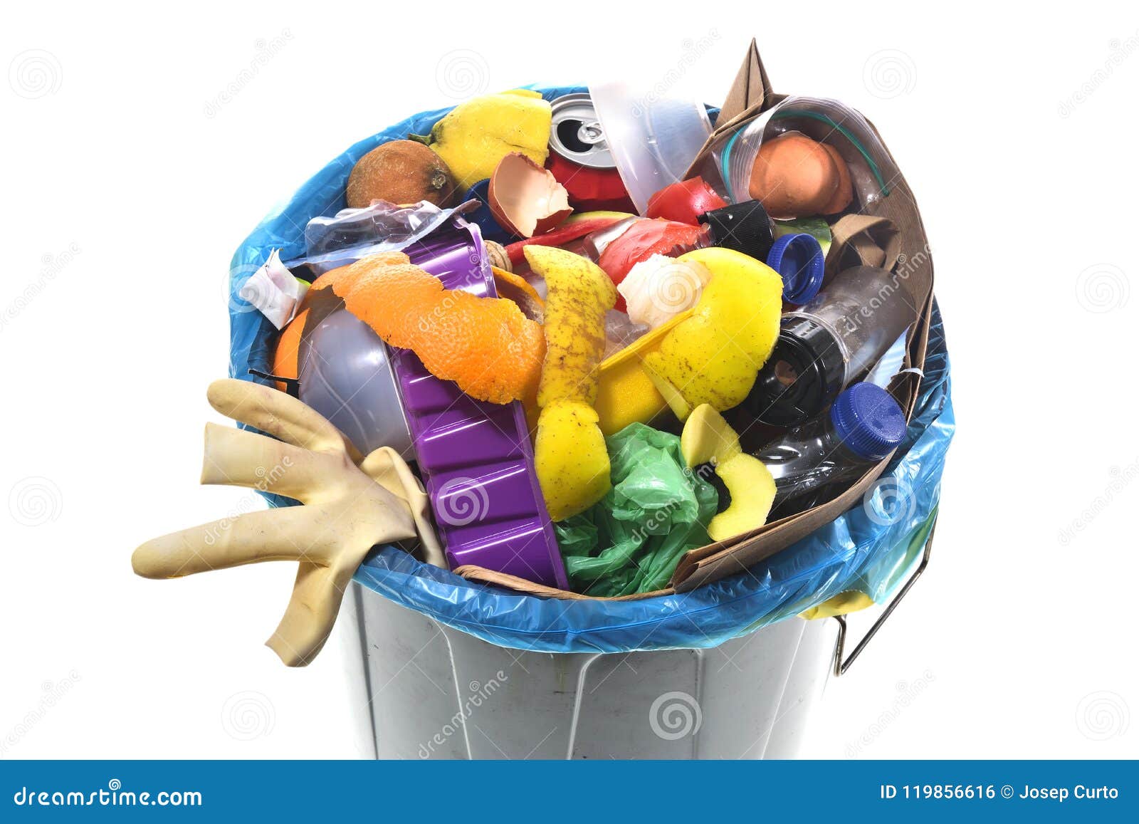 Top View of a Garbage Can on White Background Stock Photo - Image of ...