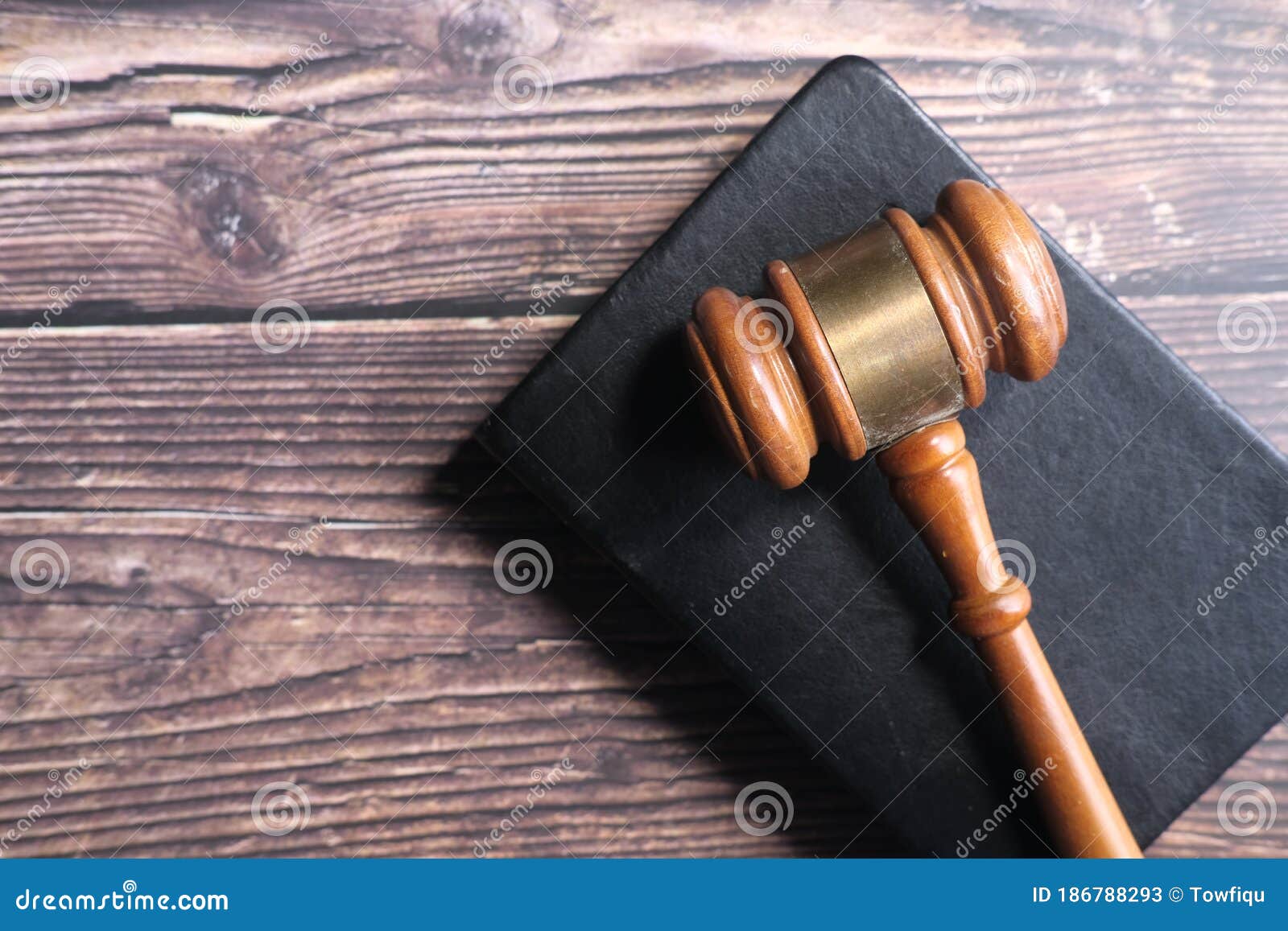 Top View of Gavel on a Book on Table Stock Image - Image of decision ...
