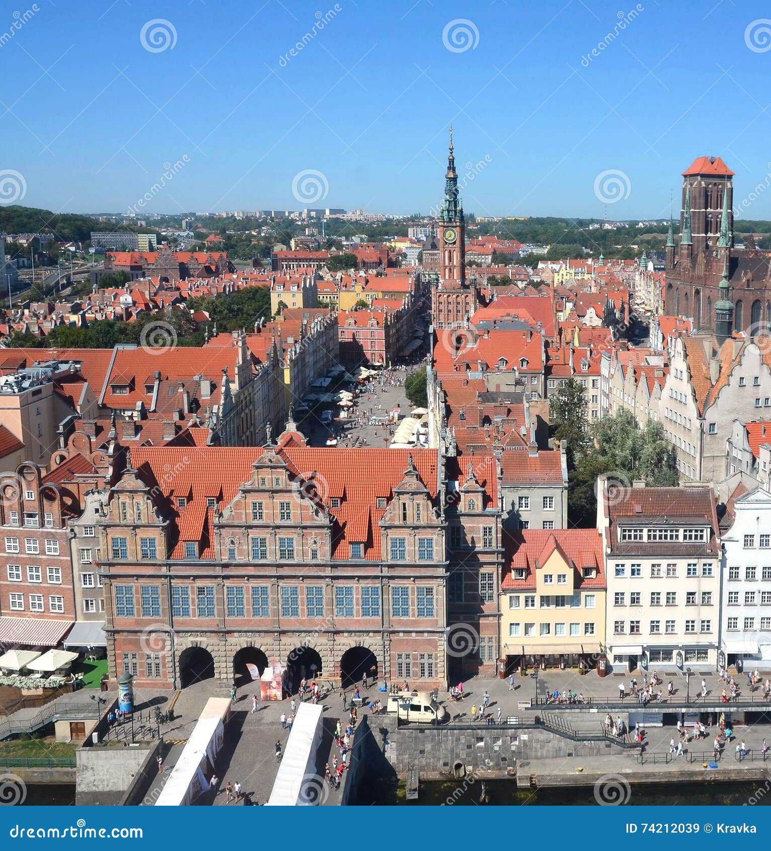 Top View on Gdansk (Danzig)old Town in Poland Stock Image - Image of ...