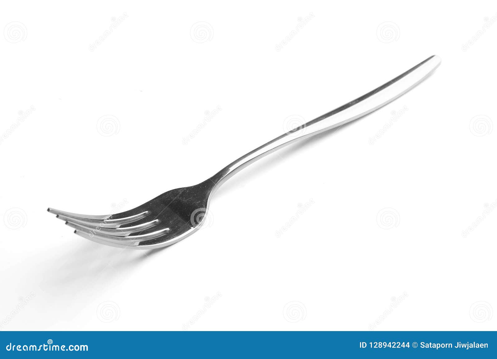Top View of a Generic Metal Fork Isolated on a White Stock Photo ...