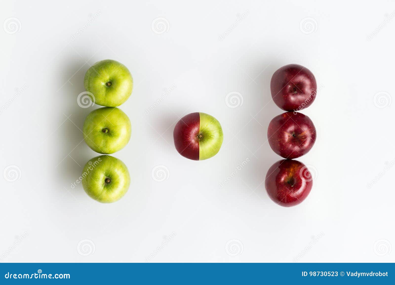 Top View of Genetically Modified Red and Green Apples Stock Image ...