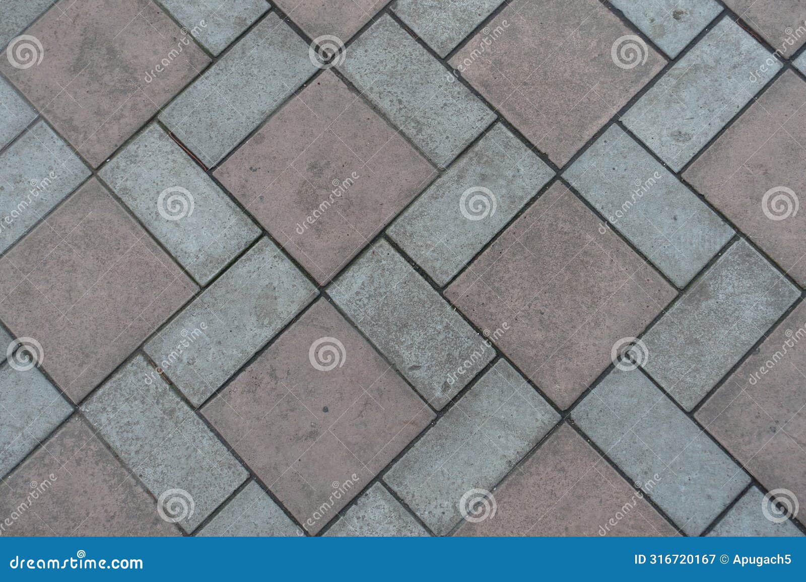 Top View of Geometric Pavement Made of Grey and Brown Tiles Stock Image ...