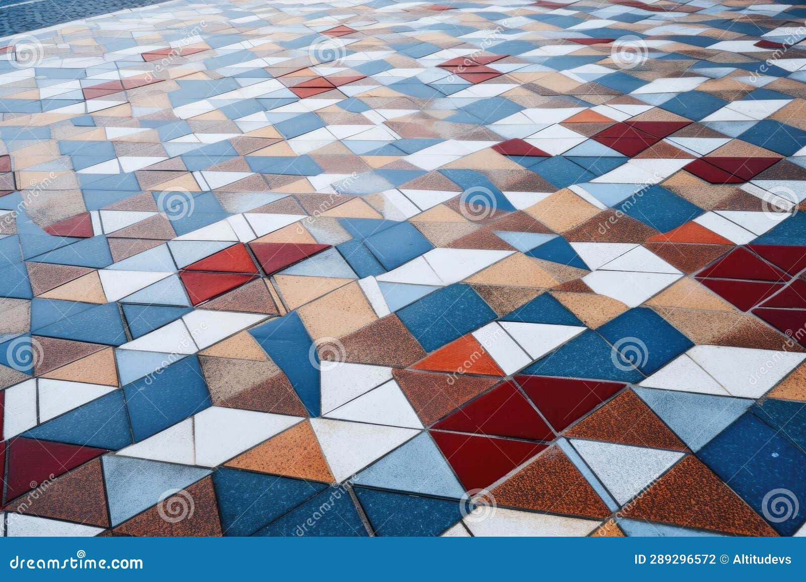 Top View of Geometric Tile Pattern on City Street Stock Photo - Image ...