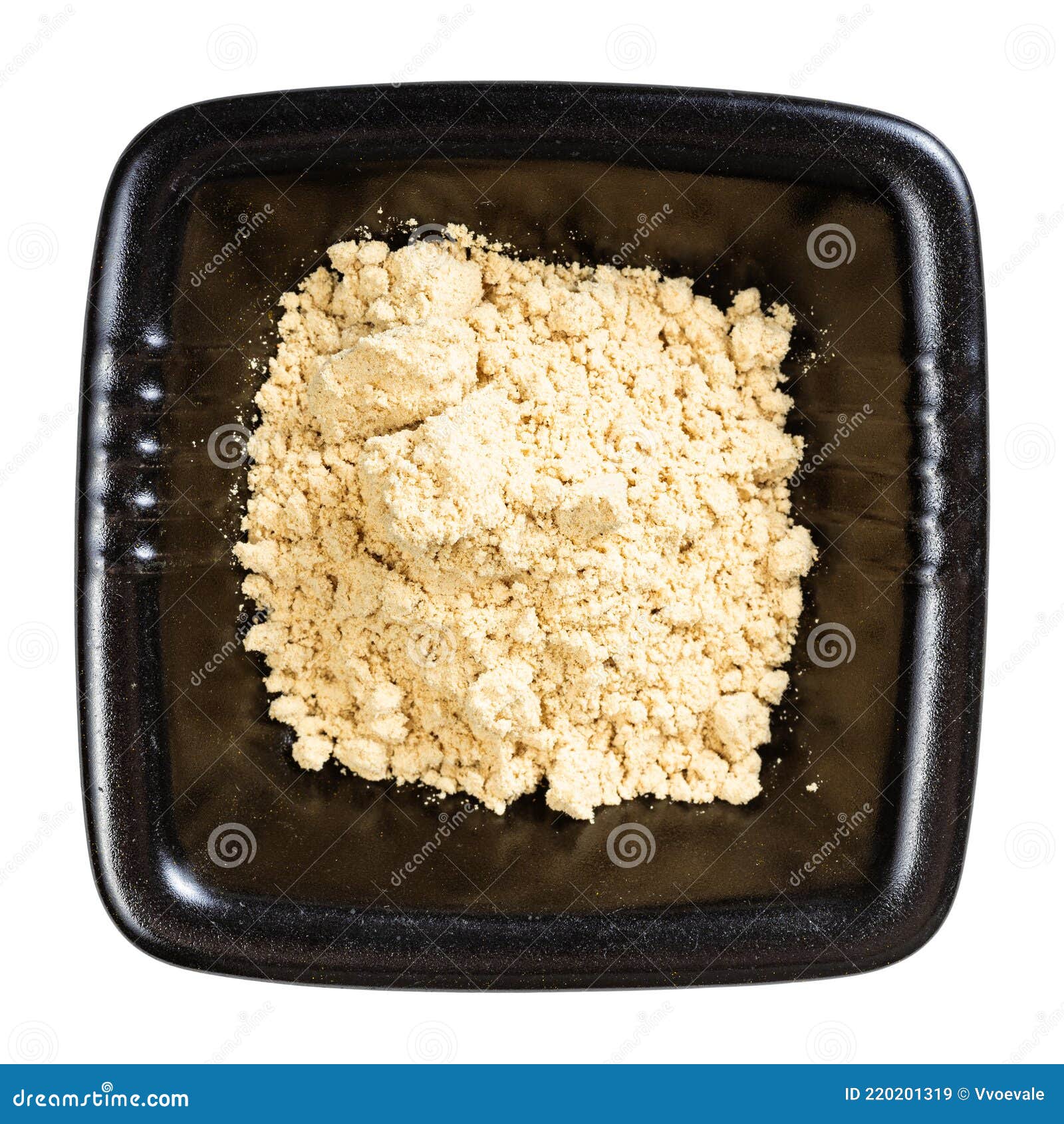 Top View of Ginger Powder in Black Bowl Isolated Stock Image - Image of ...